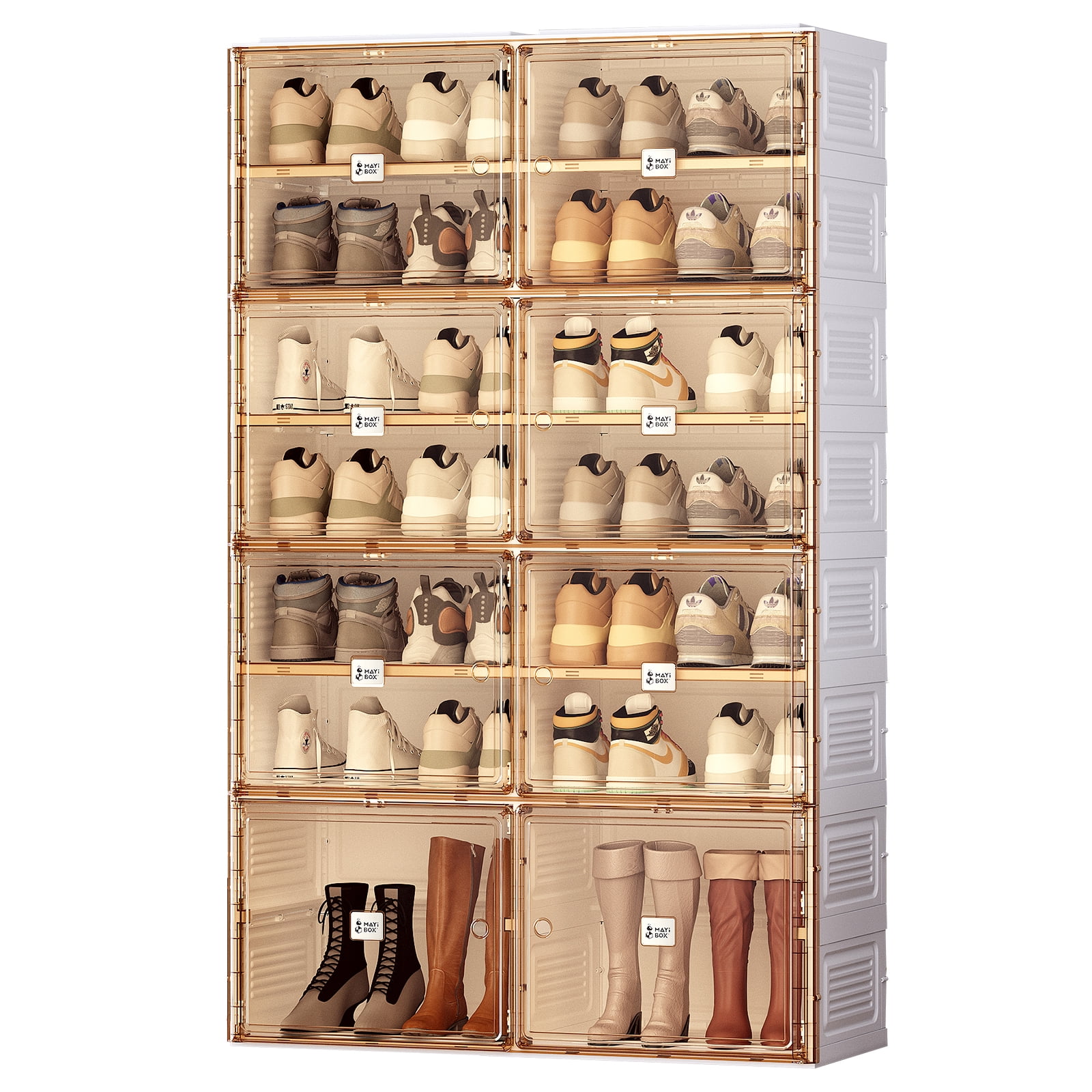 Zukka Portable Shoe Cabinet Living Room Stackable Storage Organizer ...