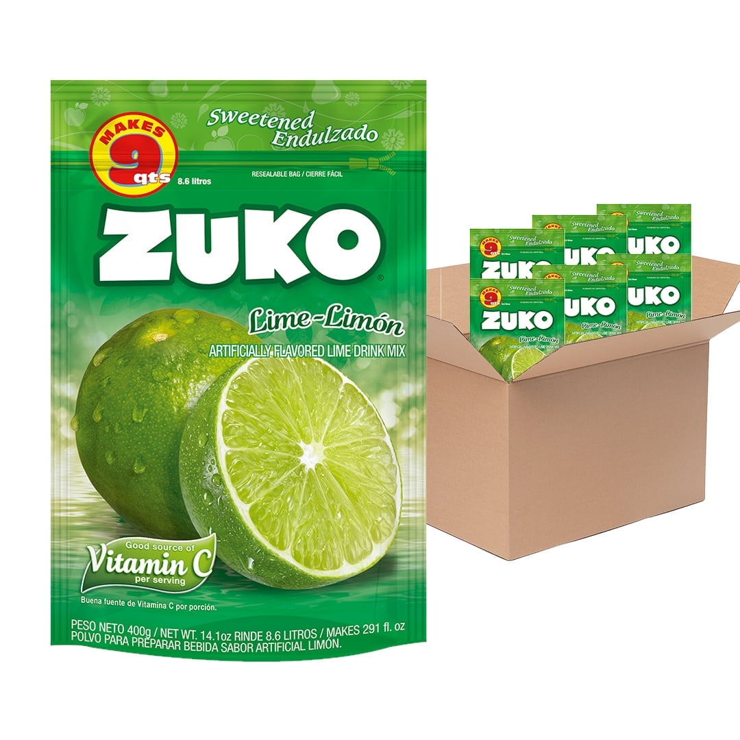 Zuko Lime-Limon Drink Mix, Vitamin C Fortified, No Added Sugar, 14.1 oz ...