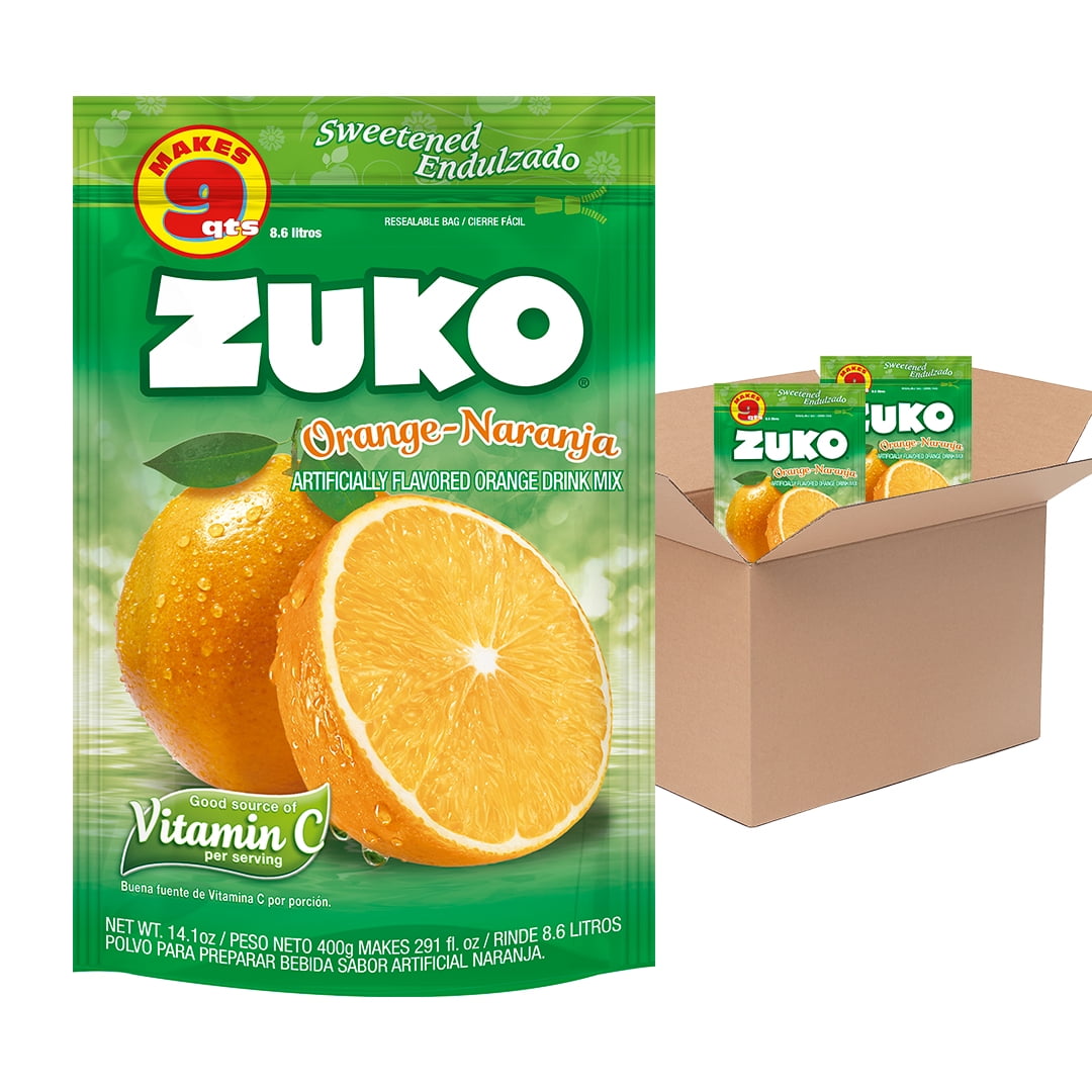 Zuko Orange Drink Mix Packet, 14.1 oz, Pack of 2, Vitamin C Fortified ...