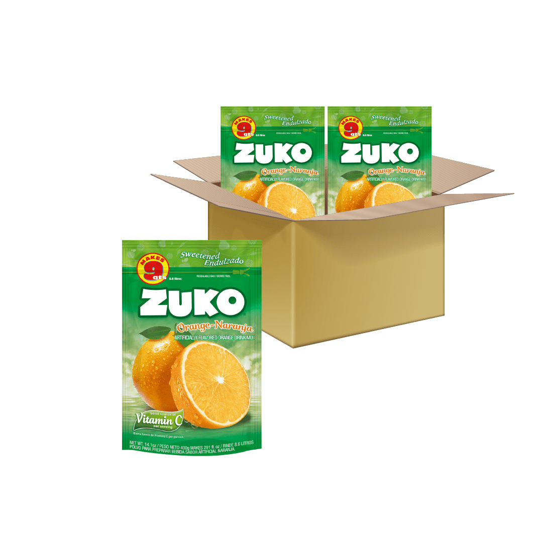 Zuko Orange Drink Mix Bag, 14.1 oz, Pack of 2, Fortified with Vitamin C ...