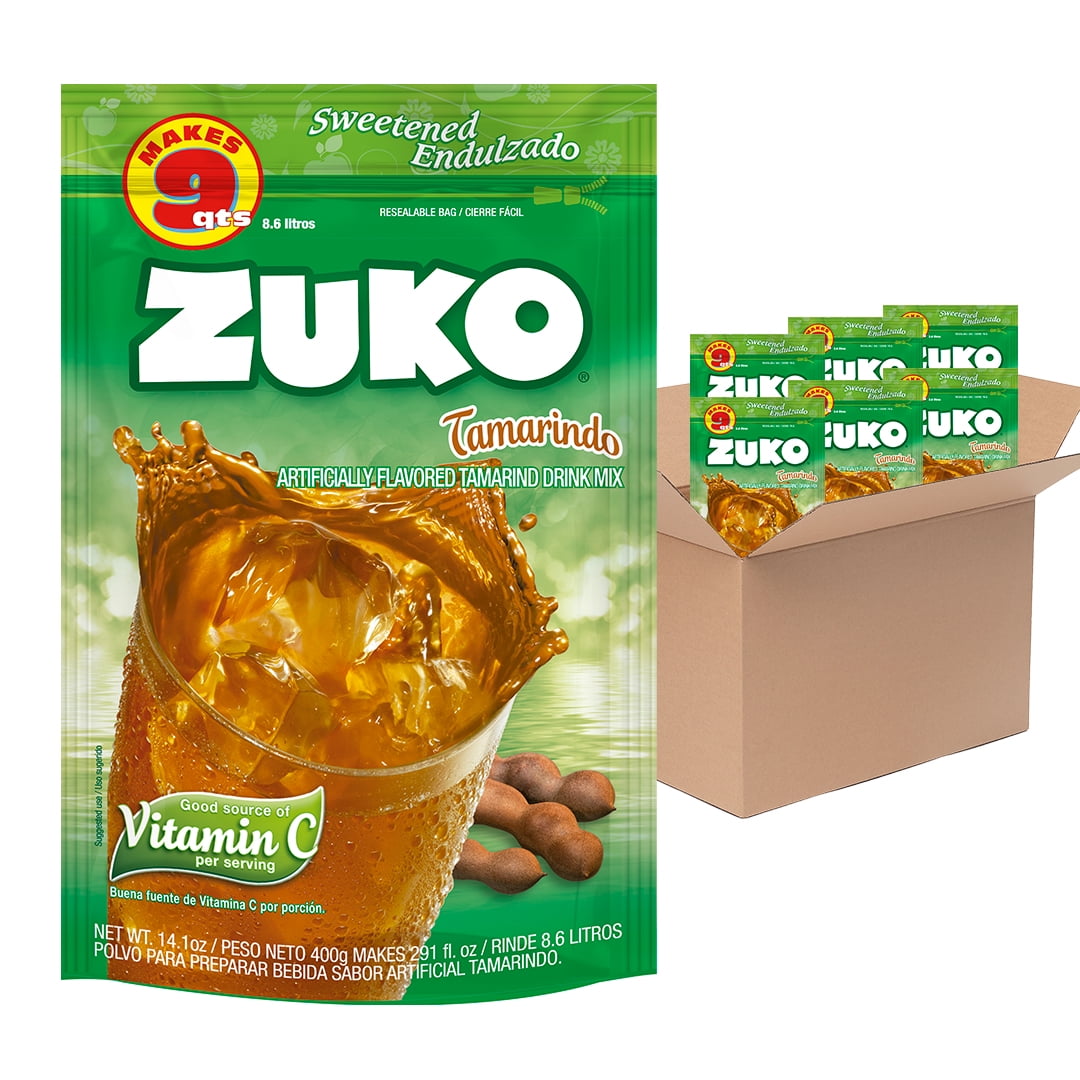 Zuko Tamarind Drink Mix Bag, 14.1 oz, Pack of 6, Fortified with Vitamin ...