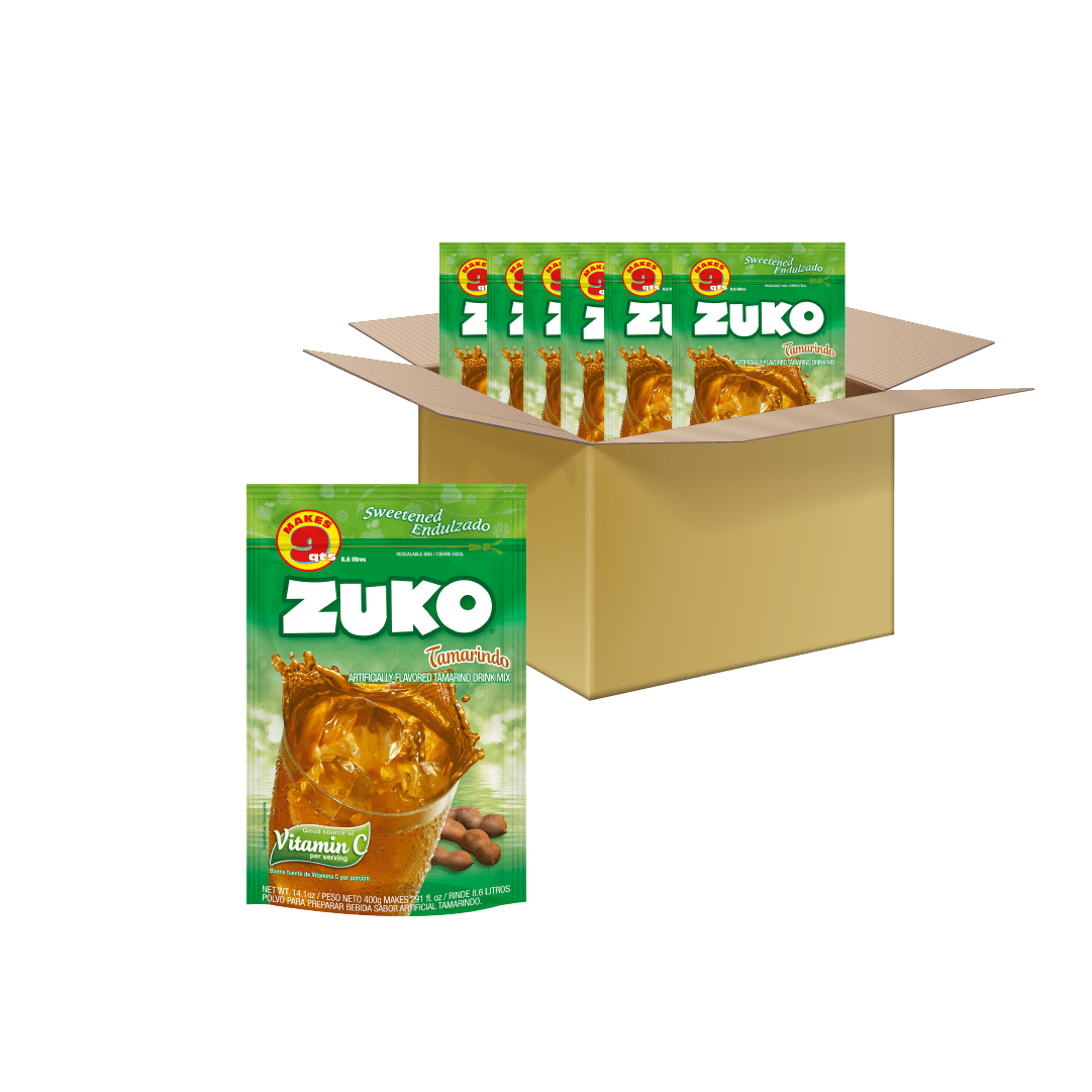 Zuko Tamarind Drink Mix Bag, 14.1 oz, Pack of 6, Fortified with Vitamin ...