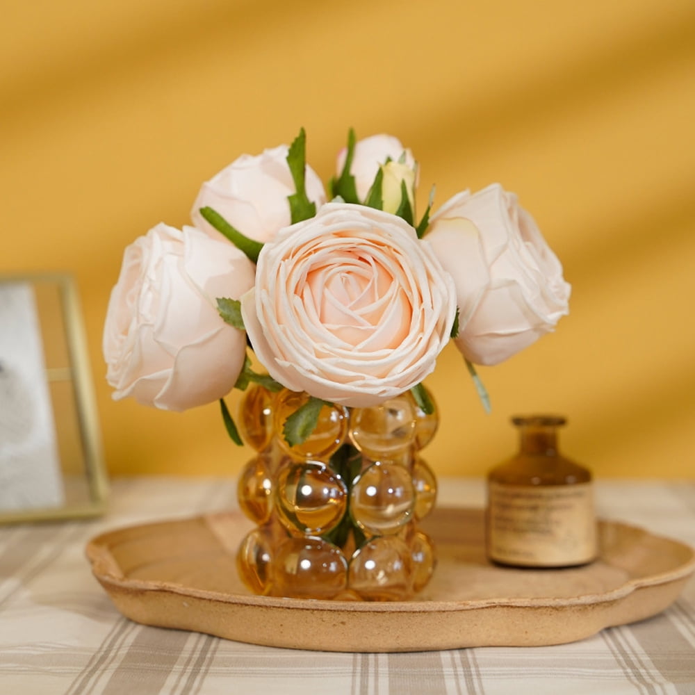 Zukuco 1 Pack Artificial Roses Flowers Bulk, Realistic Fake Silk Roses ...