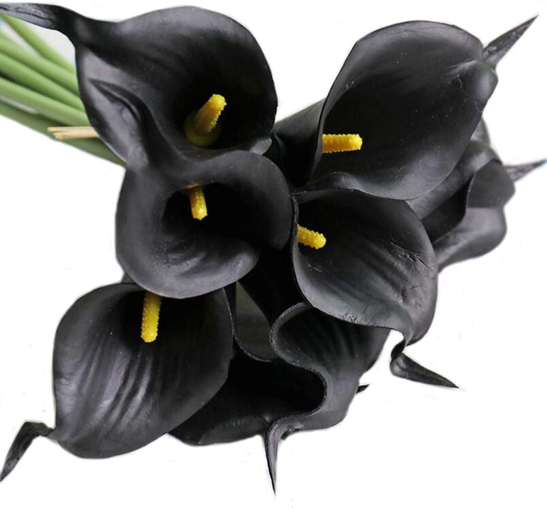 Zukuco 10 Pcs Real Touch Artificial Calla Lily Latex Flowers for Bridal ...