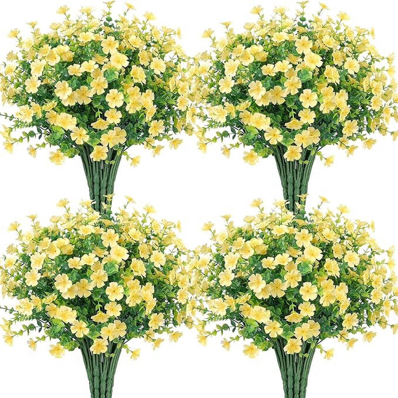 Zukuco 12 Bundles Artificial Silk Flowers Fake Camellia Plant UV ...