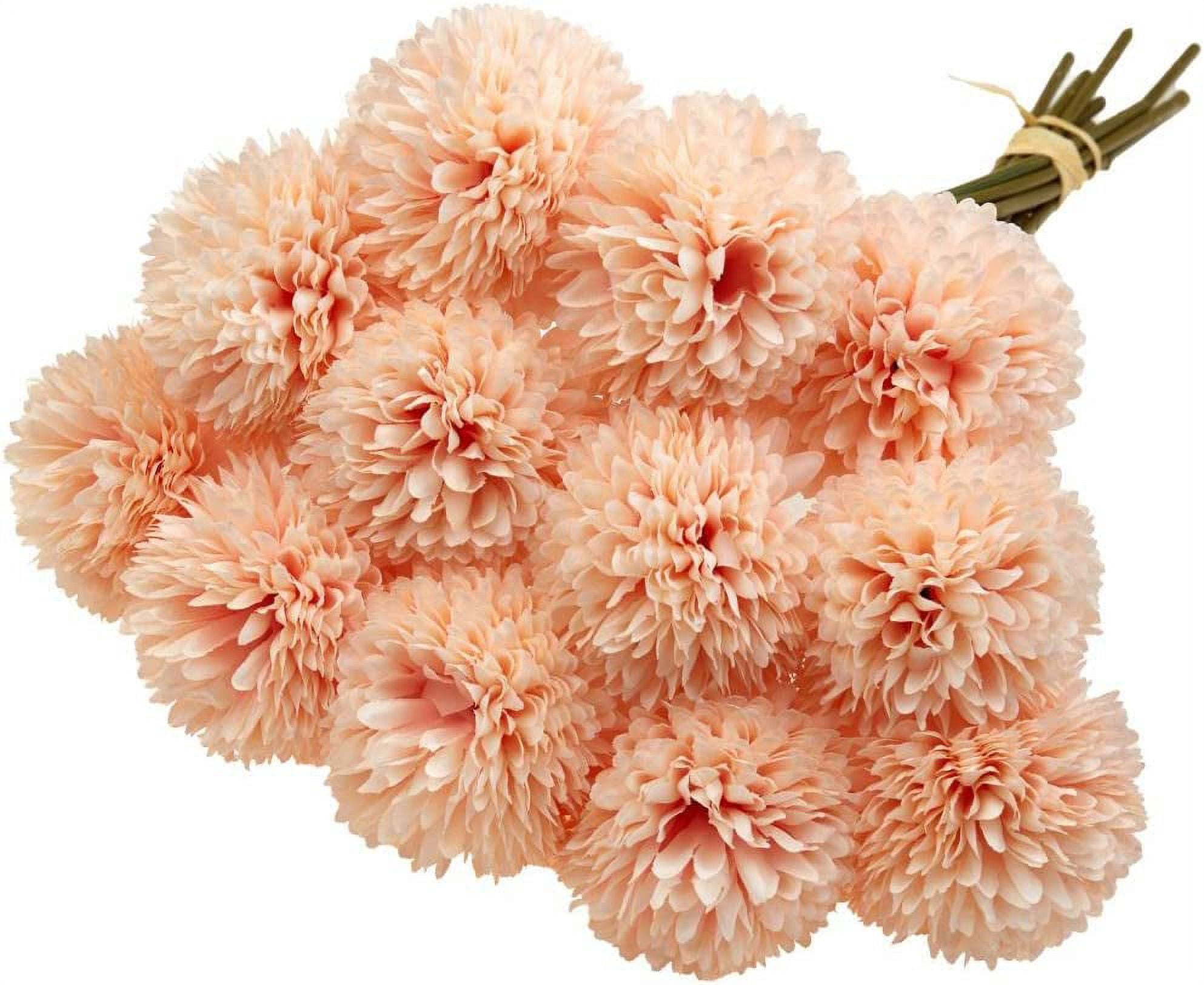 Zukuco 12 pcs Artificial Chrysanthemum Ball Flowers, Bride Wedding ...