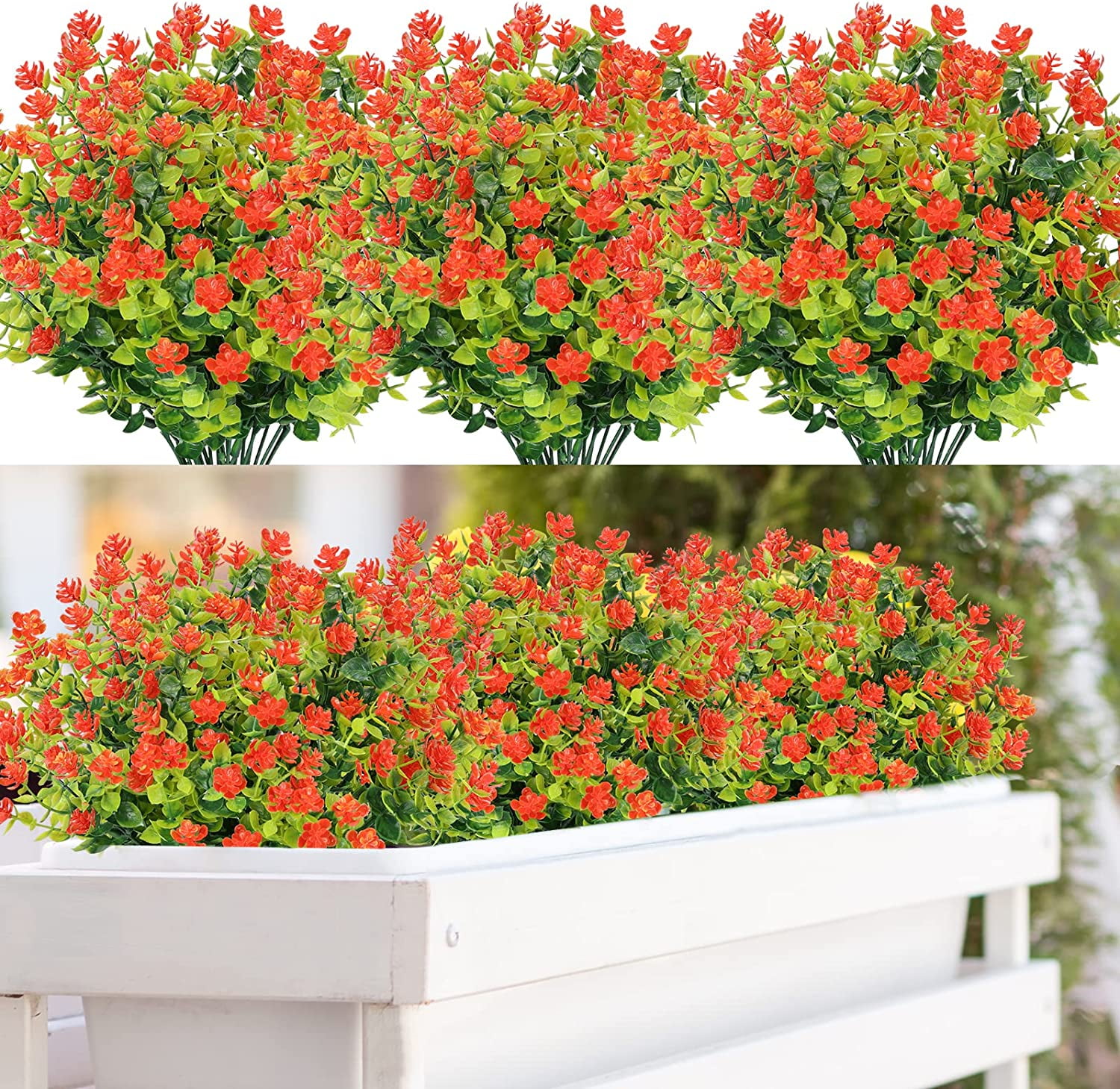 Zukuco 12pcs Artificial Flowers for Outdoors, Fake Flowers in Bulk ...