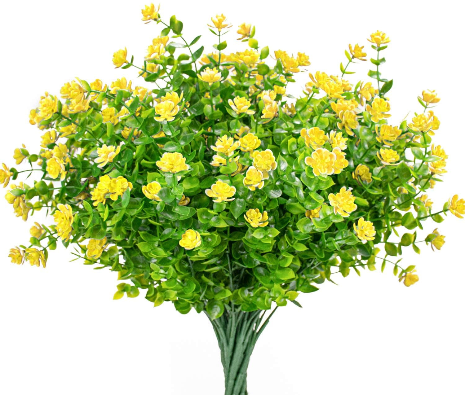 Zukuco 12pcs Artificial Flowers UV Resistant Fake Plants Faux Plastic ...