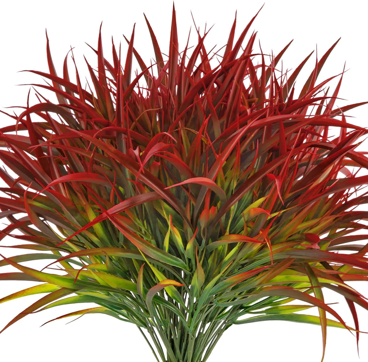 Zukuco 12pcs Artificial Shrub Outdoor Fake Grass Greenery Stems UV ...