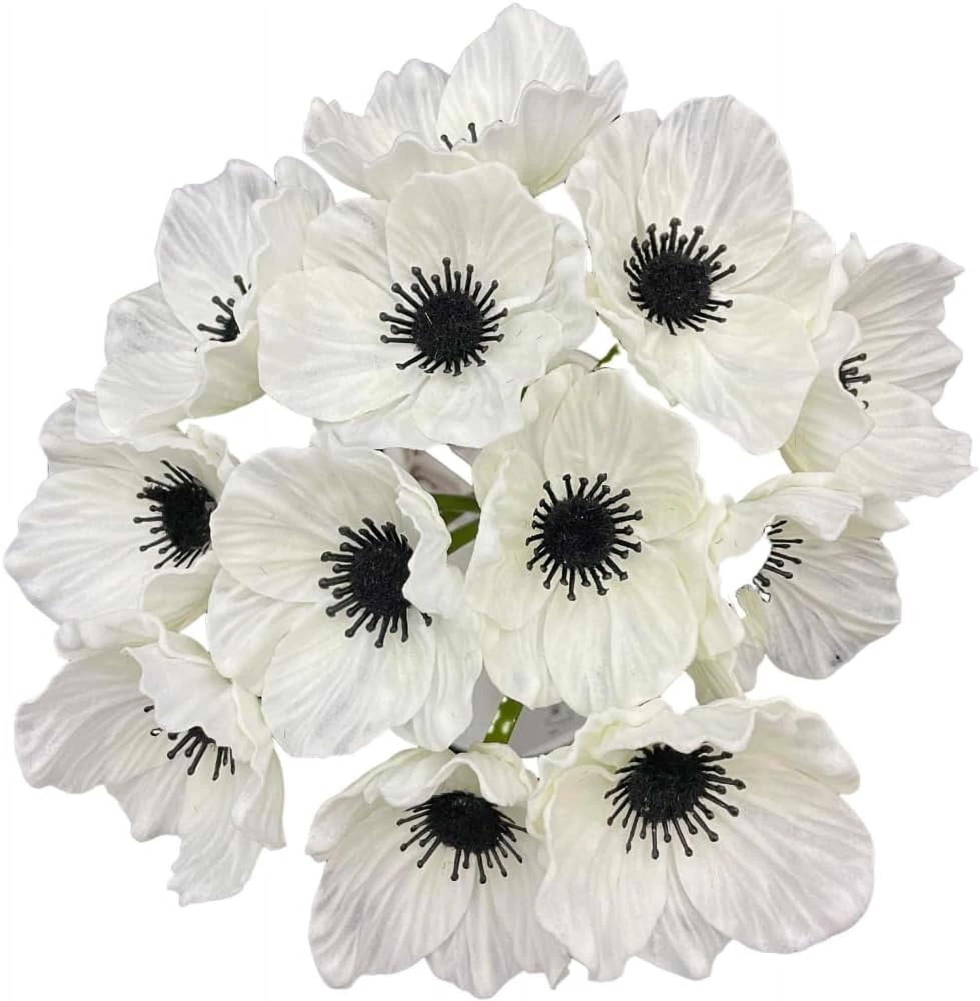 Zukuco 16 Stems Artificial Poppies Real Touch PU Fake Latex Flowers for ...
