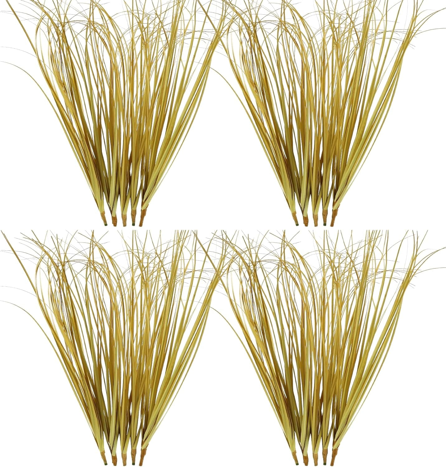 Zukuco 16PCS Fake Autumn Yellow Grass Decor Artificial Grass Plants ...
