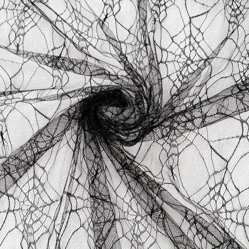 Zukuco 1Pack Halloween Spooky Spider Web Mesh Fabric, Halloween Spooky ...