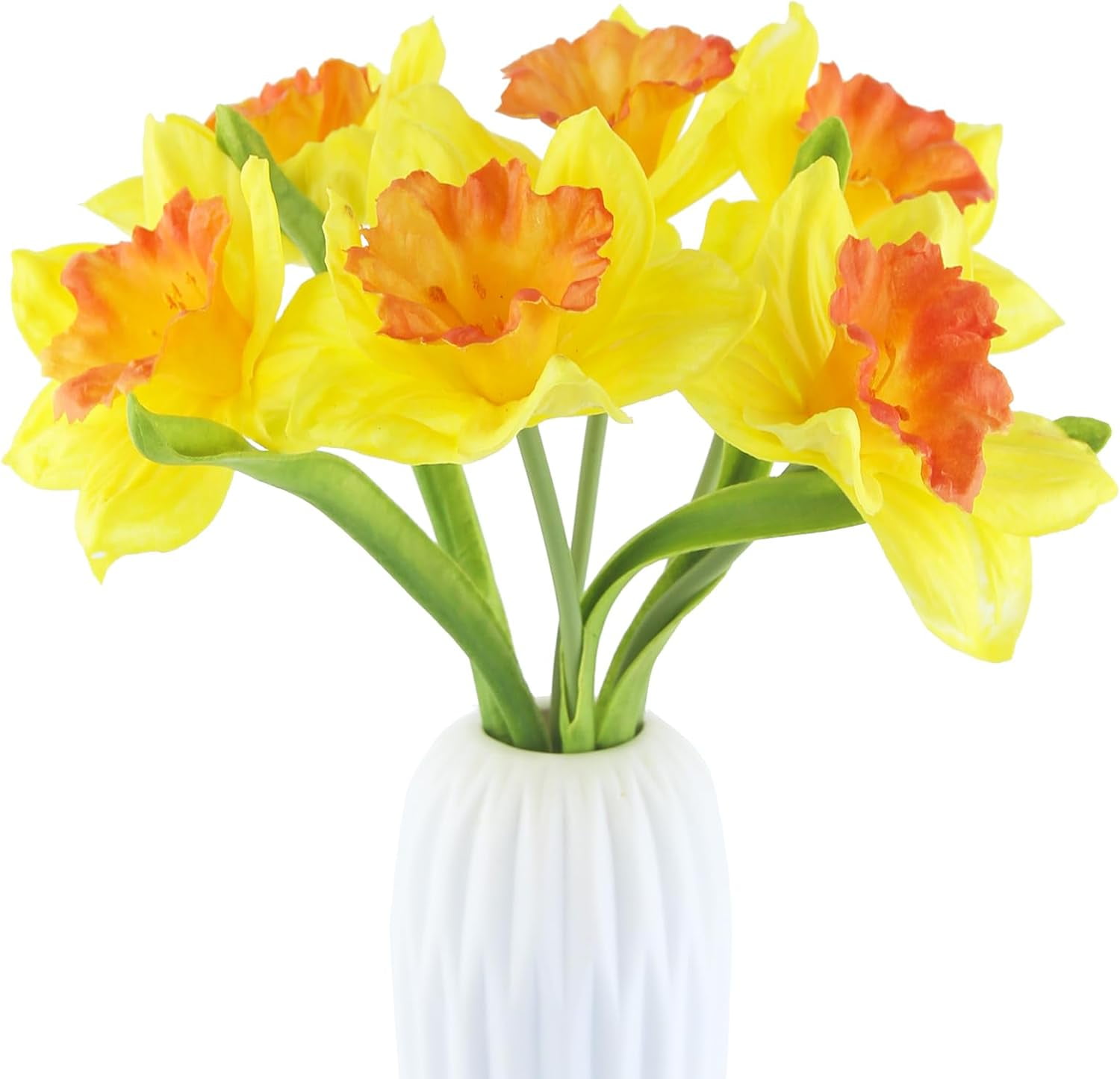 Zukuco 2 Bunch Artificial Daffodils Flowers Silk Daffodils Spring ...