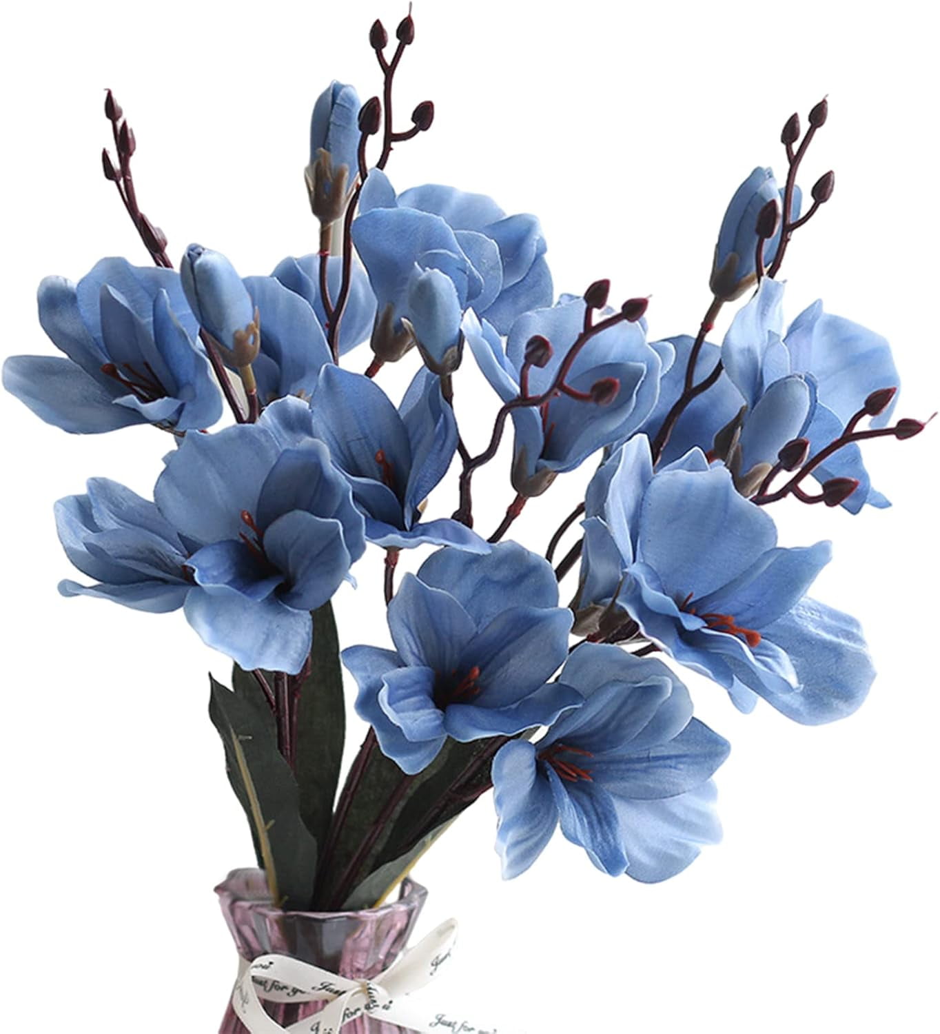 Zukuco 2 Pack Artificial Magnolia Bouquet, Real Touch Artificial ...