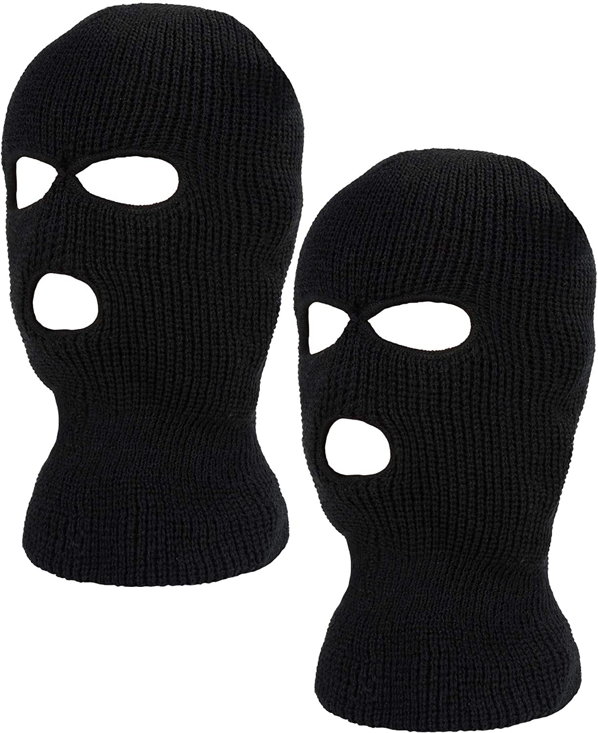 Zukuco 2 Pieces Knitted Full Face Cover 3-Hole Ski Mask Winter Full ...