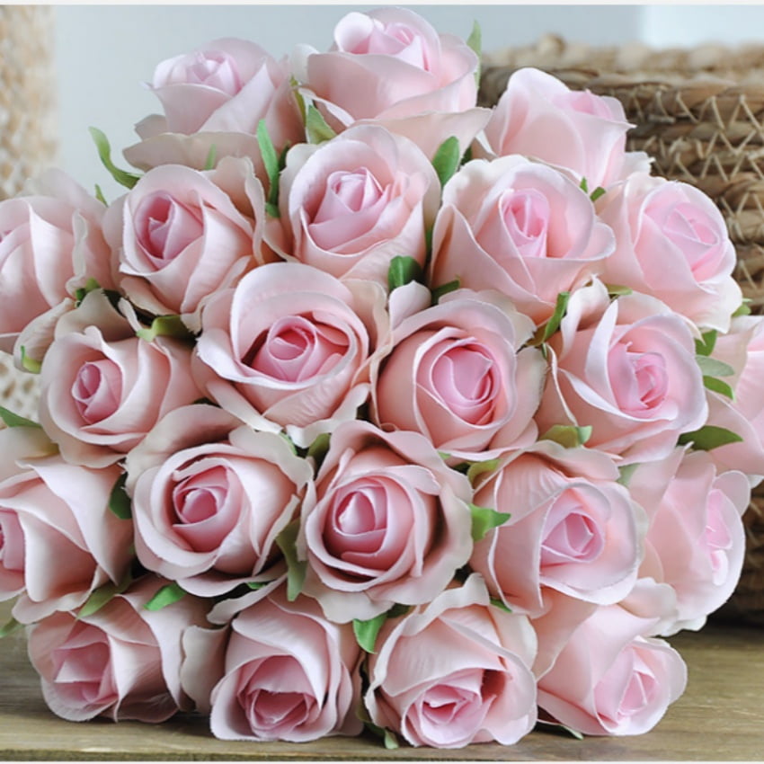 Zukuco 22 Heads Artificial Rose Flowers Bouquet, Realistic Fake Roses ...