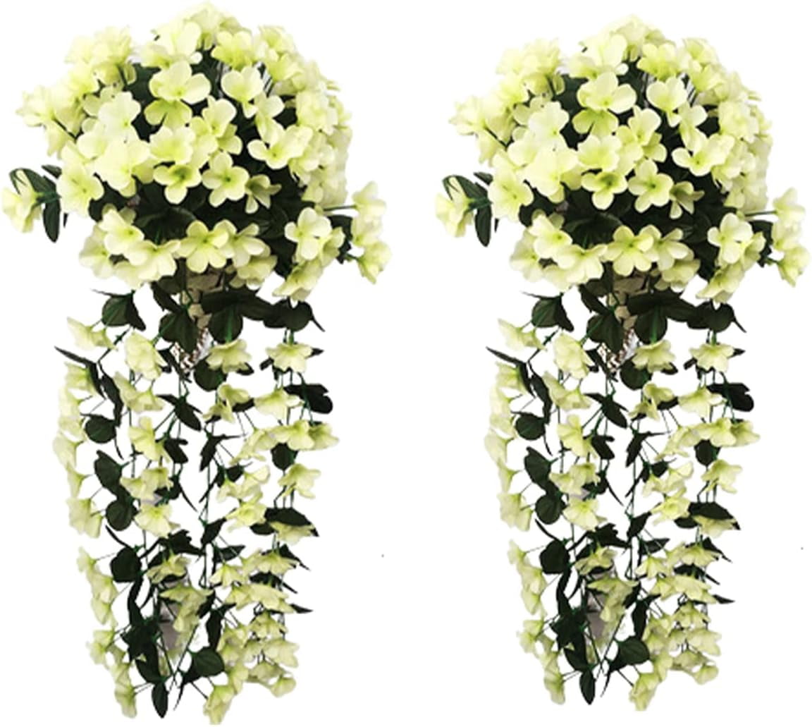 Zukuco 2PCS Artificial Hanging Violet Flowers, Fake Hanging Plants ...