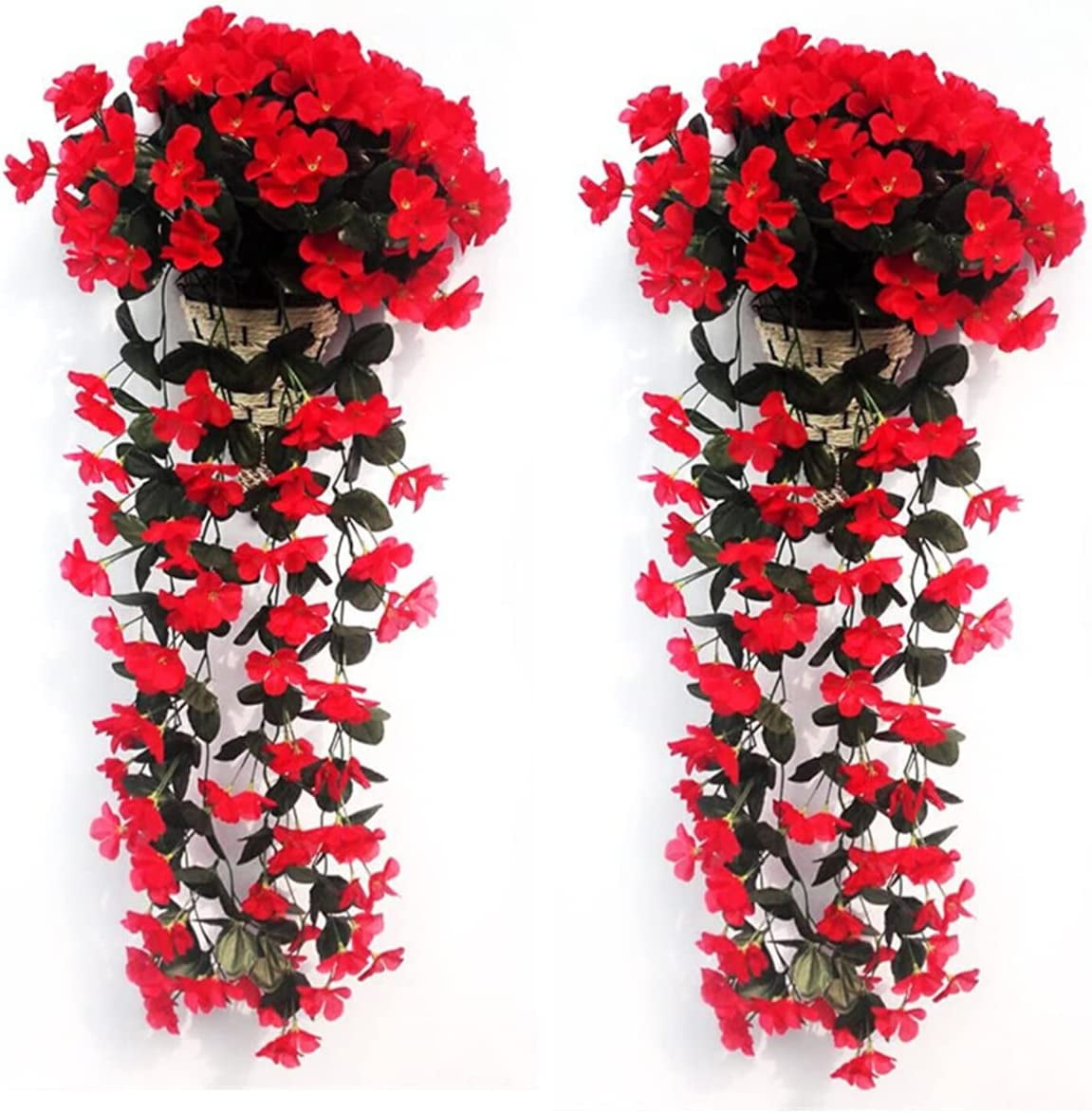 Zukuco Artificial Hanging Violet Flowers Vine, Fake Plants 33.5â€ for ...