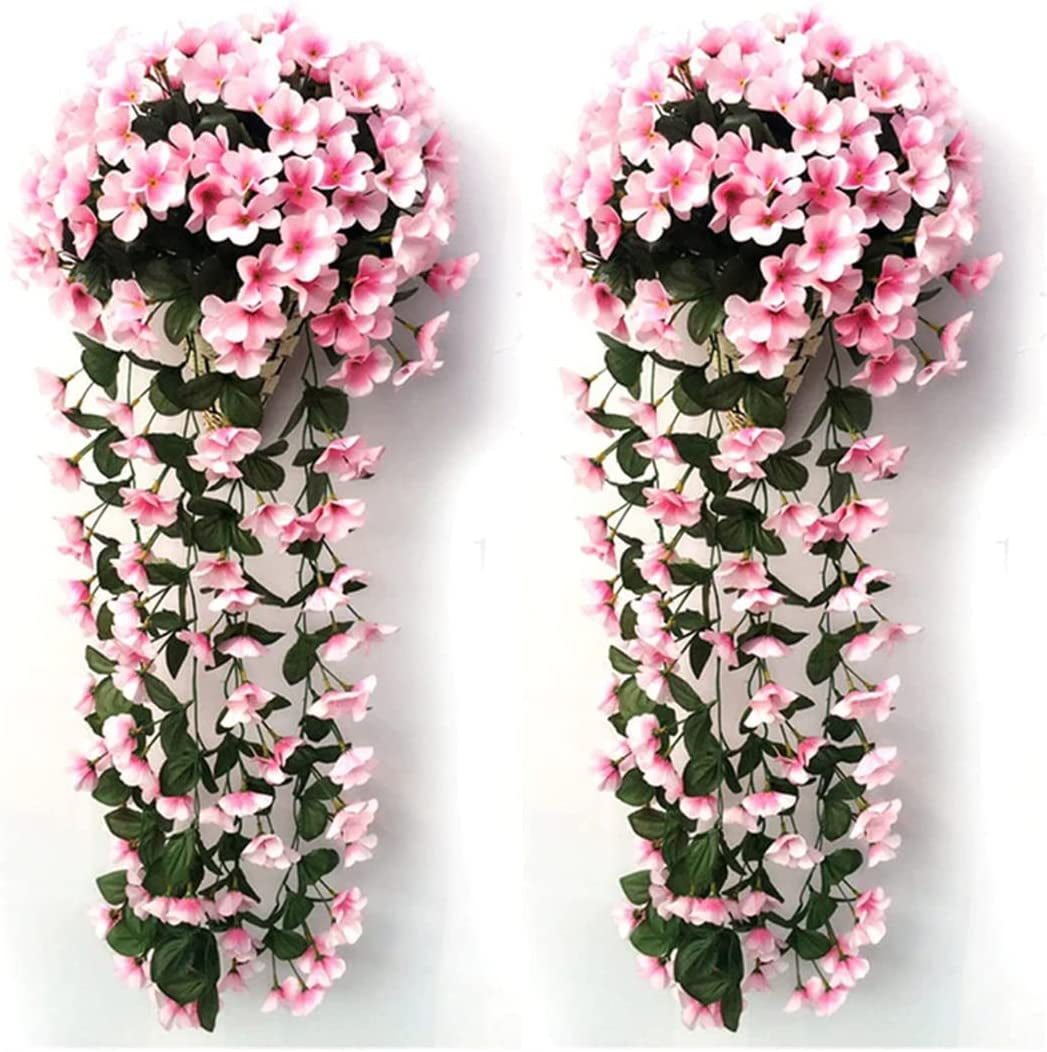 Zukuco 2PCS Artificial Hanging Violet Flowers, Fake Hanging Plants ...