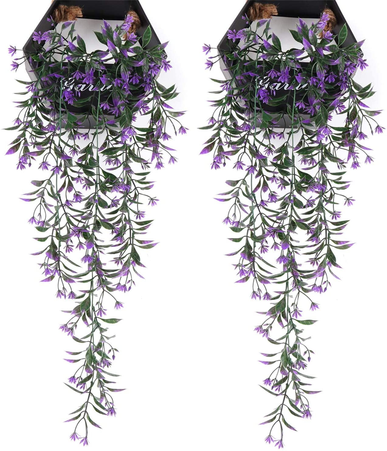 Zukuco 2Pcs Artificial Hanging Vines Flowers Fake Hanging Plant Silk ...