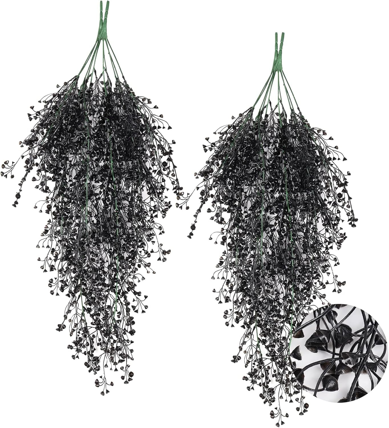Zukuco 2pcs Artificial Hanging Plants Indoor Fake Hanging Plants Wall ...