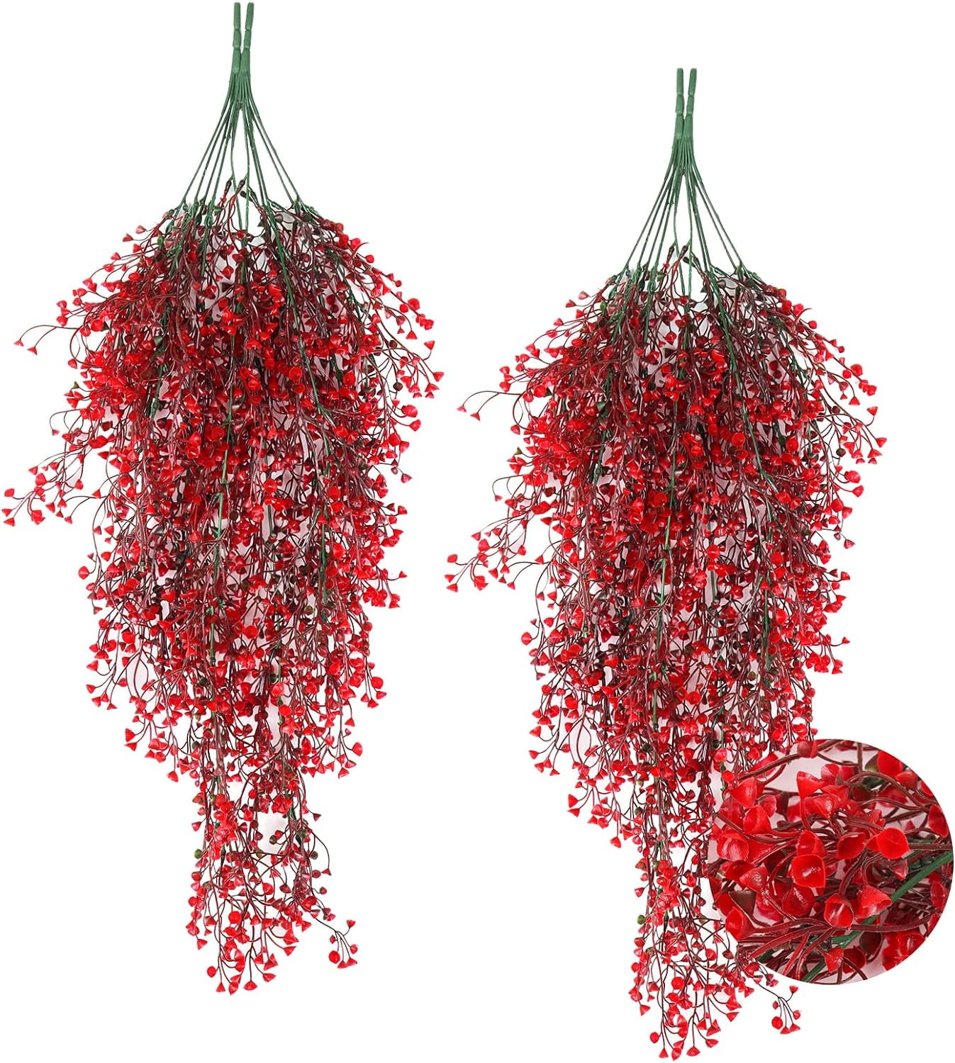 Zukuco 2pcs Artificial Hanging Plants Indoor Fake Hanging Plants Wall ...