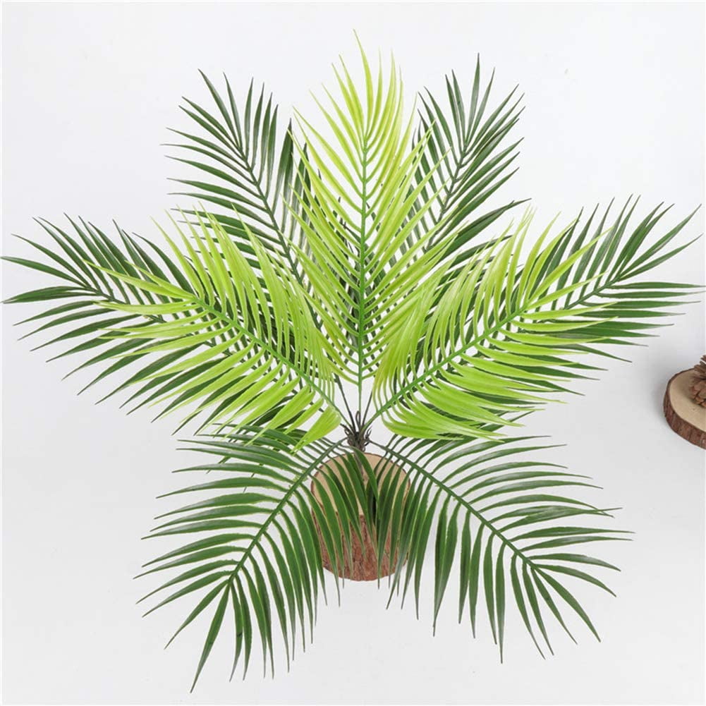 Zukuco 2pcs Artificial Palm Tree Leaves Faux Palm Frond Plants ...