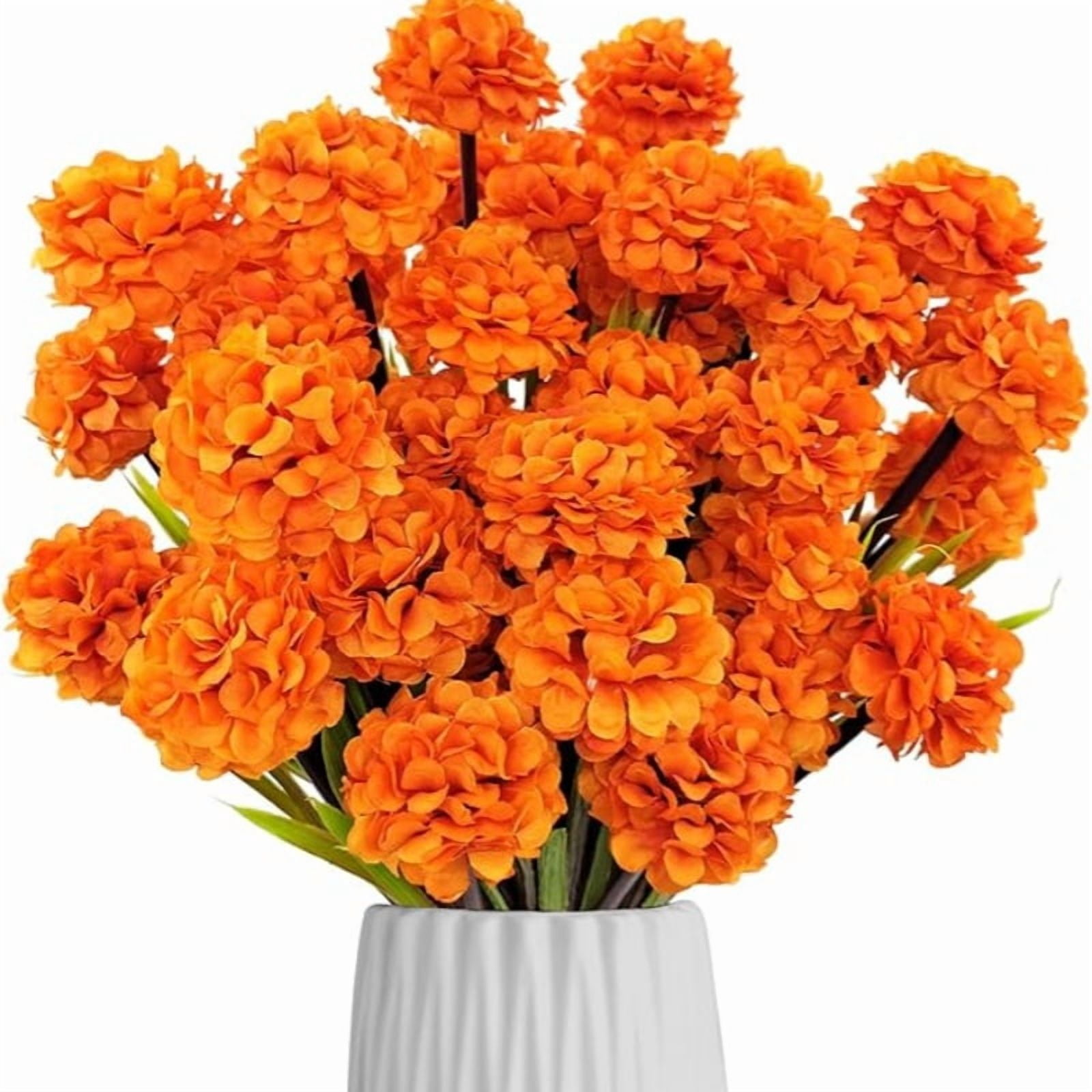 Zukuco 4 Bundles Artificial Fall Fake Mums Flowers Faux Silk Small ...