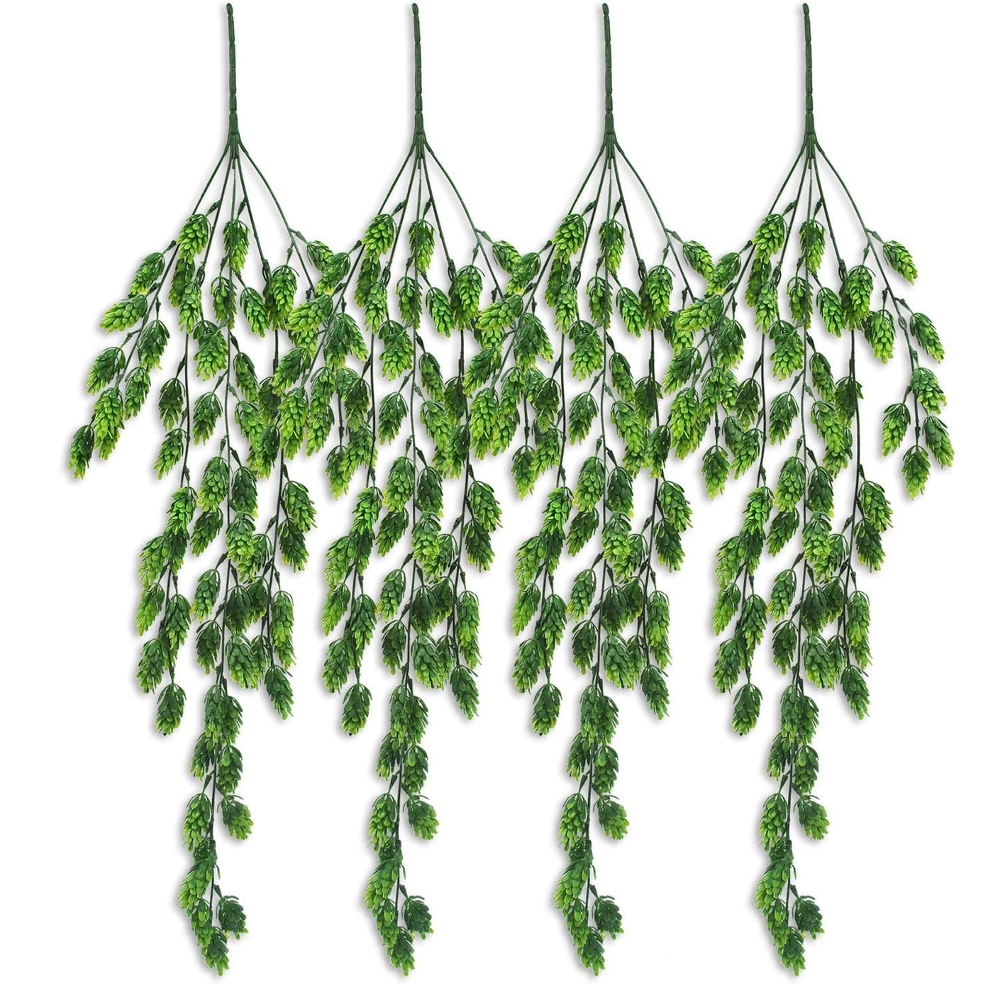 Zukuco 4 Pack Artificial Hanging Flowers, Fake Hanging Plants Hops ...