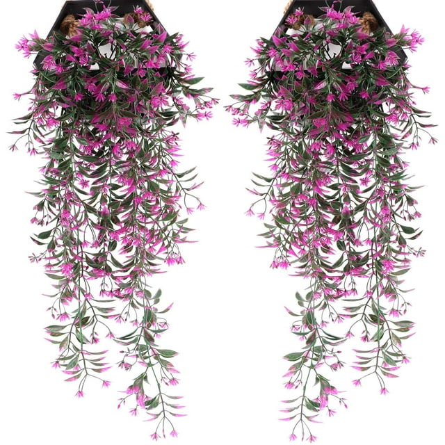 Zukuco 4Pcs Artificial Hanging Vines Flowers Fake Hanging Plant Silk ...