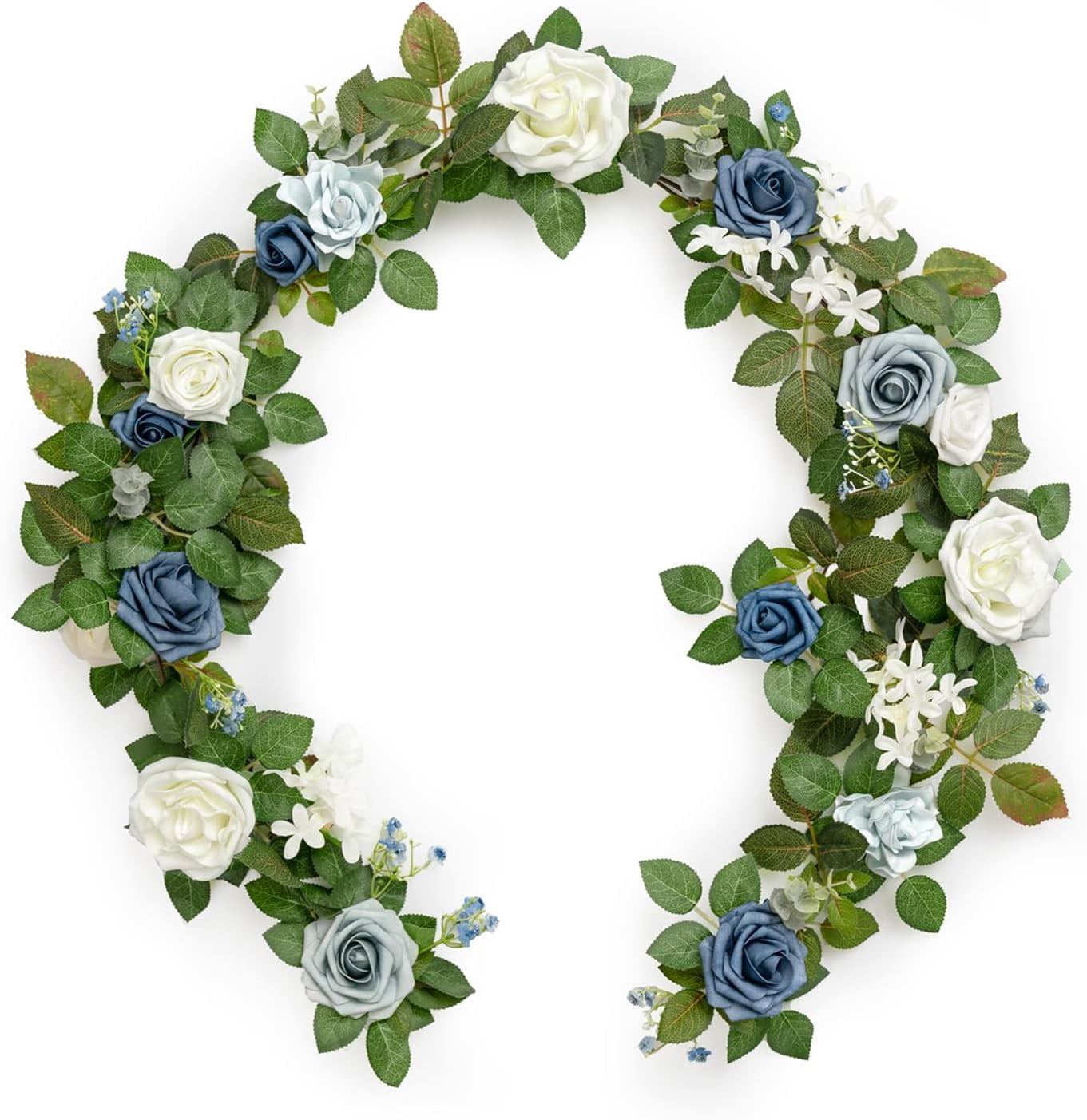 Zukuco 5.9FT Artificial Rose Flower Garland, Flowers Greenery Garland ...