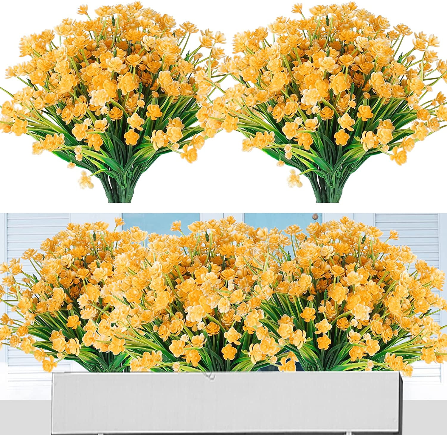 Zukuco 6/12pcs Artificial Flowers for Outdoors, Fake Flowers Bulk ...
