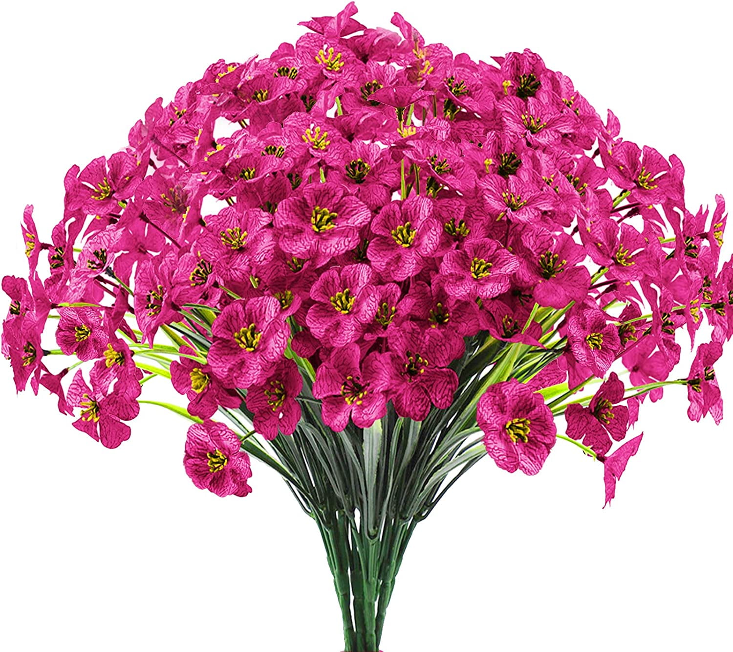 Zukuco 6 Bundles Artificial Violets Fake Flowers UV Resistant Silk ...