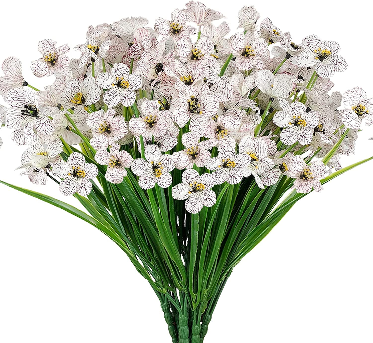 Zukuco 6 Bundles Artificial Violets Fake Flowers UV Resistant Silk ...