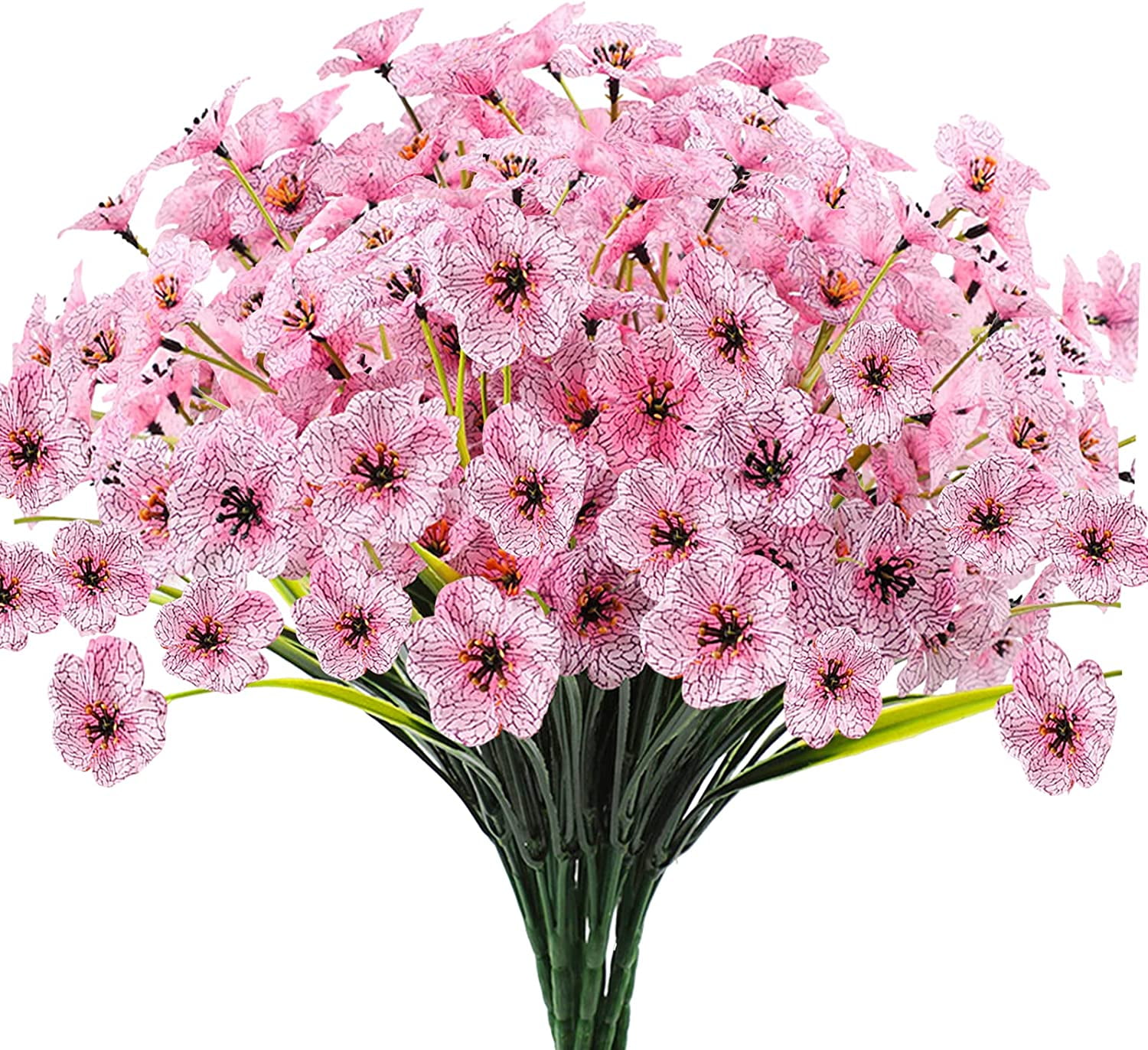 Zukuco 6 Bundles Artificial Violets Fake Flowers UV Resistant Silk ...