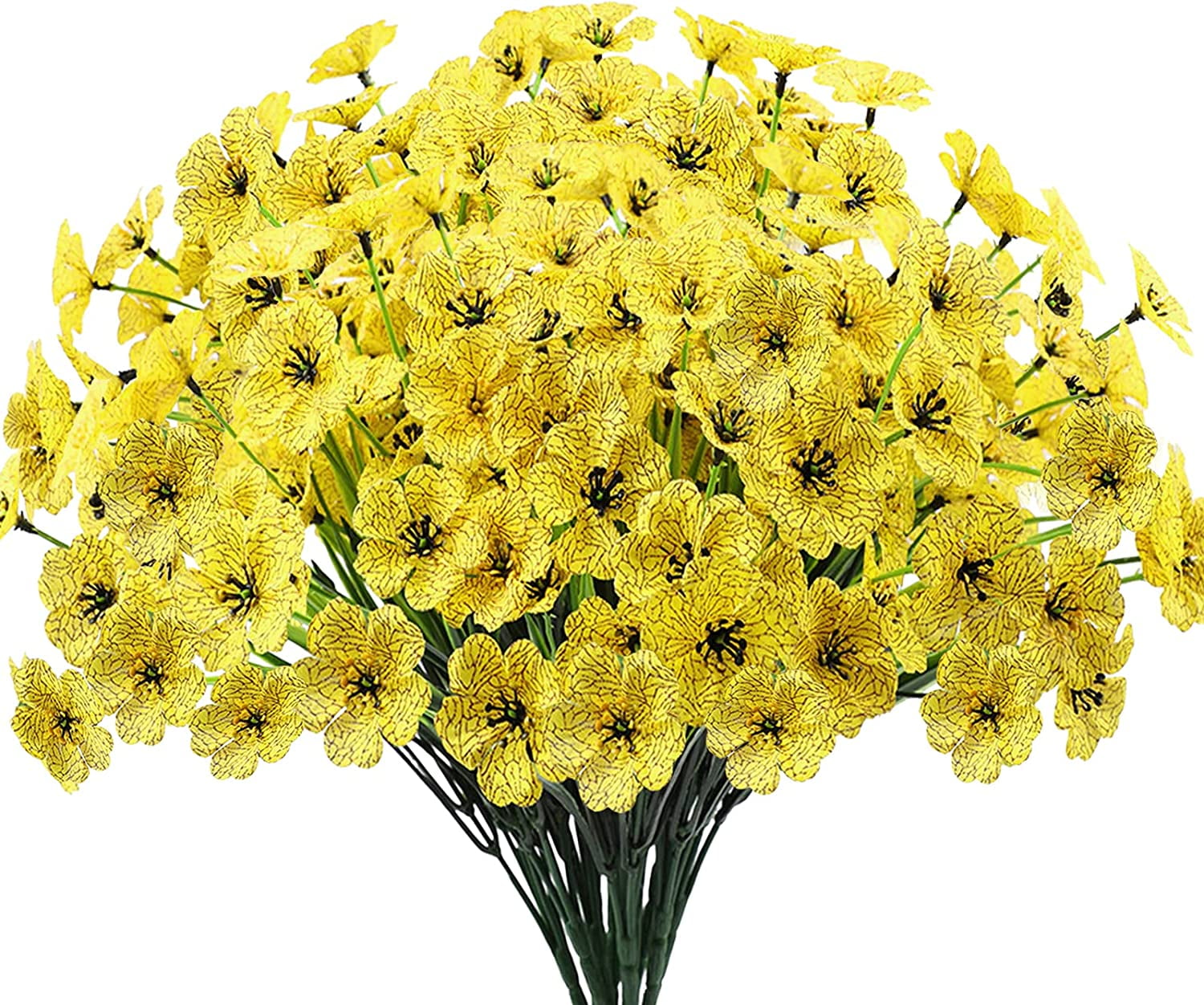 Zukuco 6 Bundles Artificial Violets Fake Flowers UV Resistant Silk ...