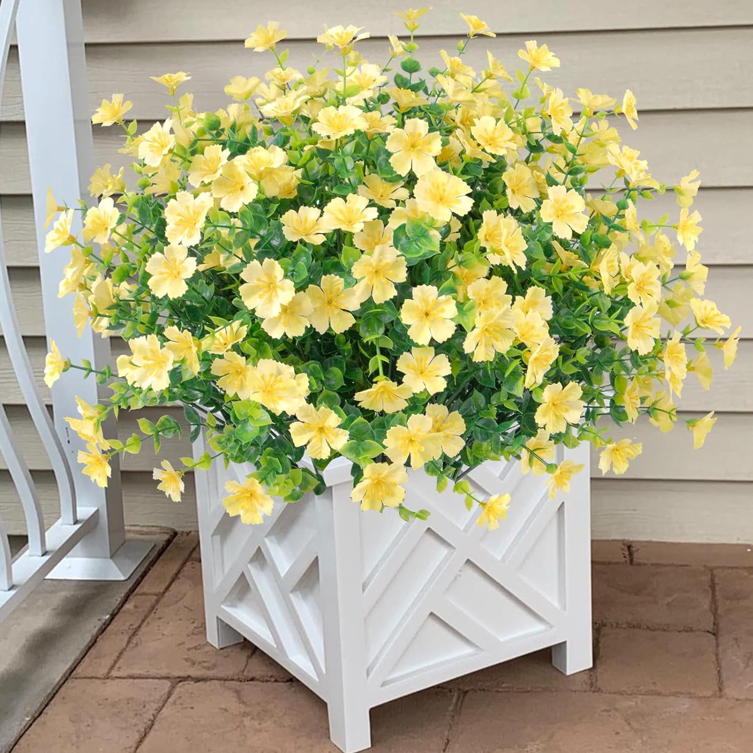 Zukuco 6 Bundles Fake Flowers for Porch, Artificial Plants & Flowers ...