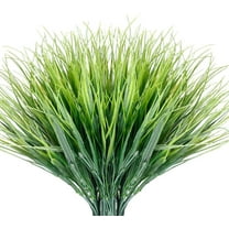 4 Bundles Artificial Outdoor Plants Plastic Wheat Grass Greenery Shrubs ...