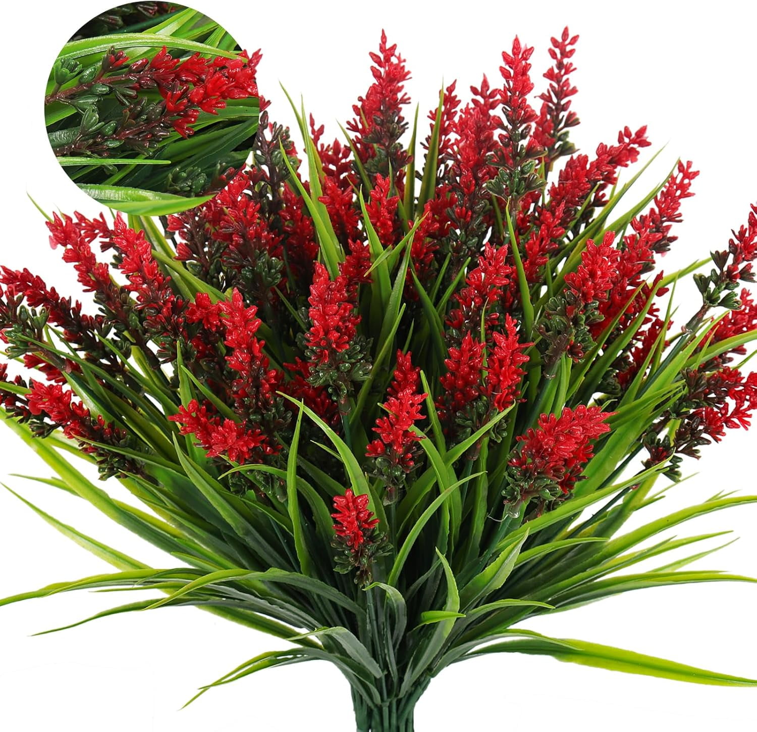 Zukuco 8 Bundles Artificial Outdoor Flowers UV Resistant, Fake Monkey ...