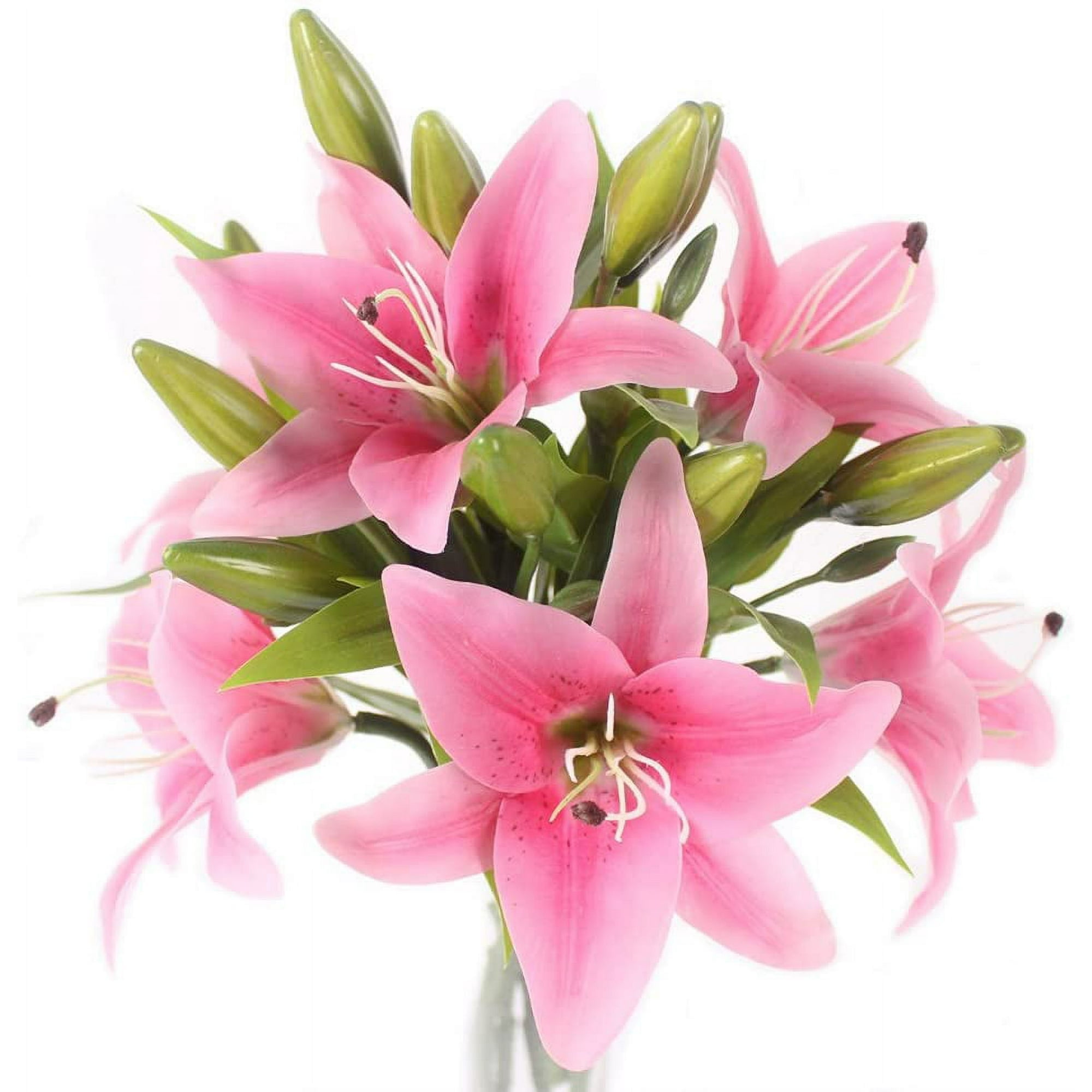 Zukuco 8 Pcs Artificial Lily Flower Real Touch Lily Fake Spring Summer ...