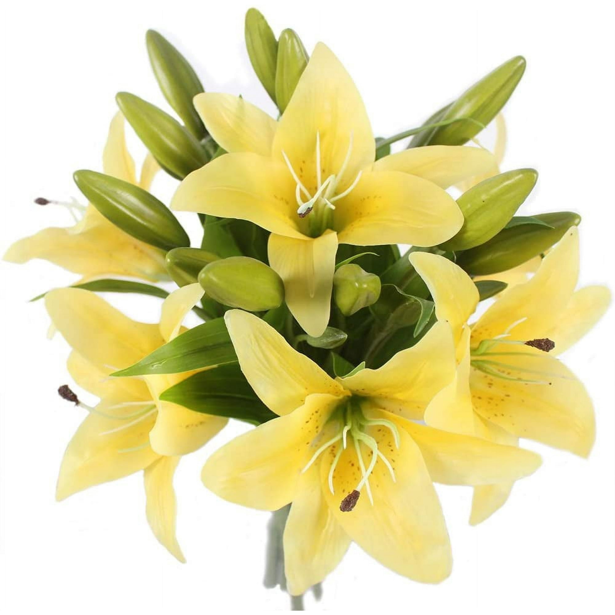 Zukuco 8 Pcs Artificial Lily Flower Real Touch Lily Fake Spring Summer ...