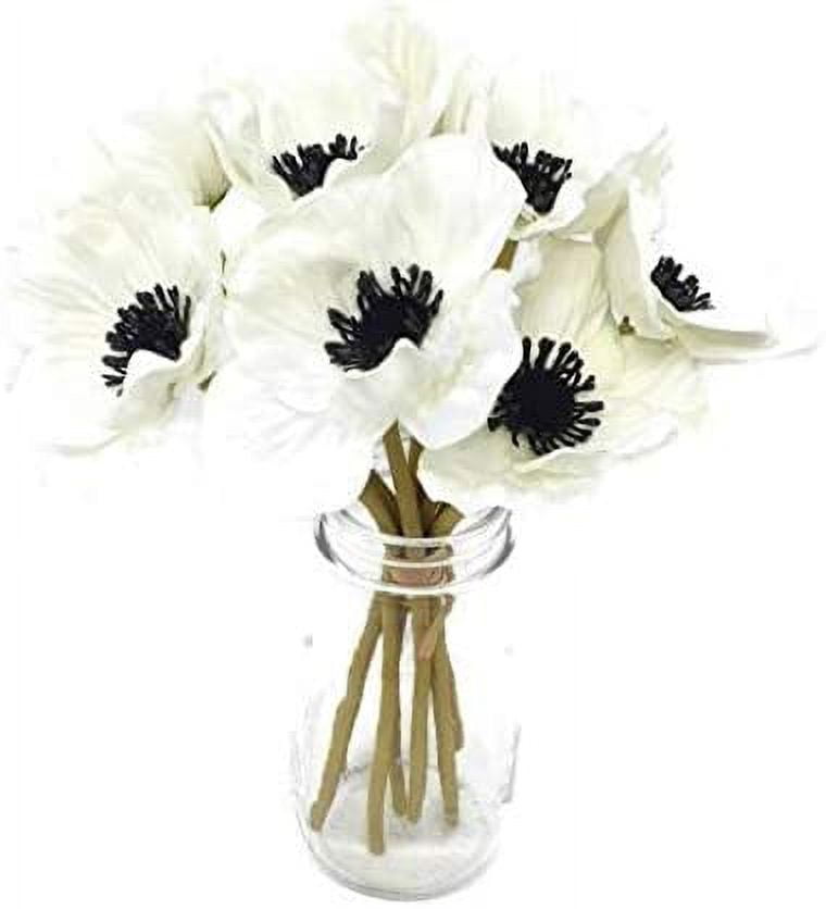 Zukuco 8 pcs Artificial Fake Poppy Flowers Real Touch Anemone Poppy ...