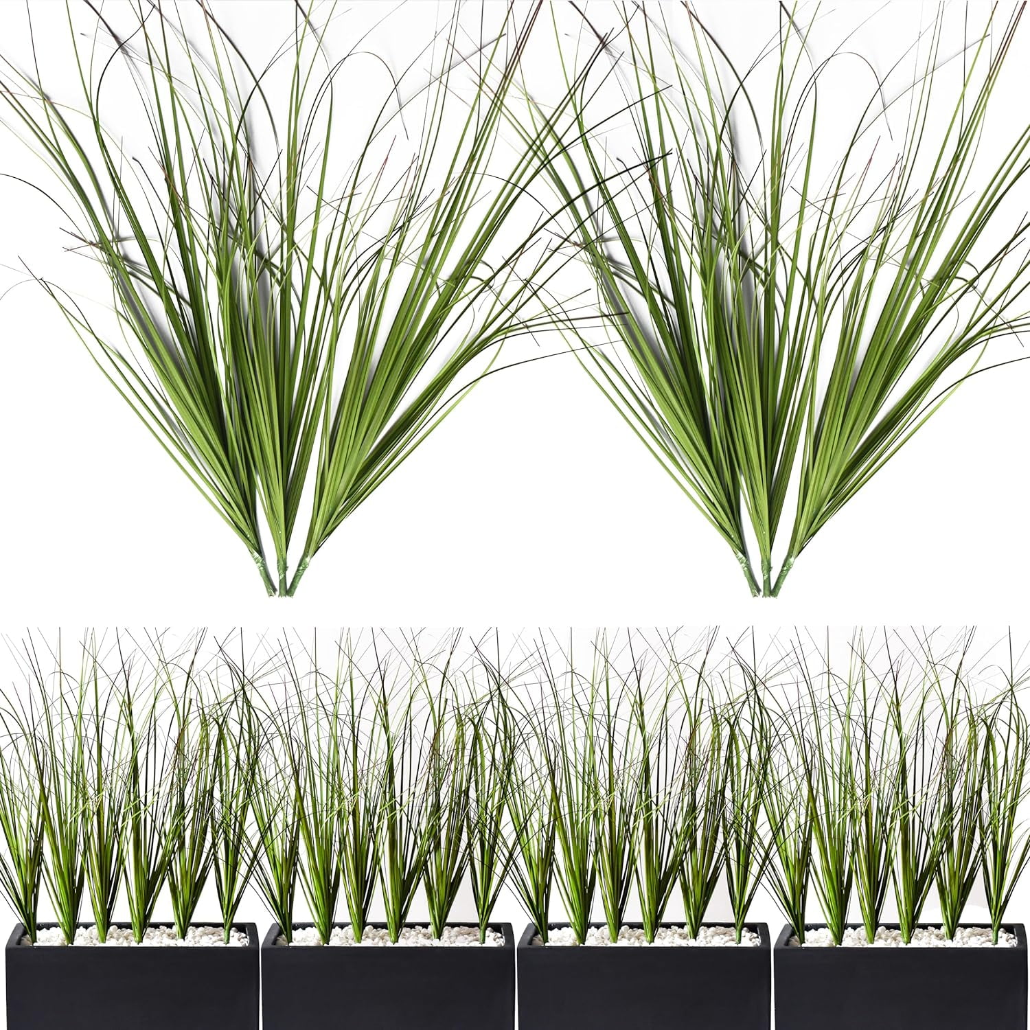 Zukuco 8PCS Artificial Grass Plant, Artificial Shrubs Wheat Grass ...