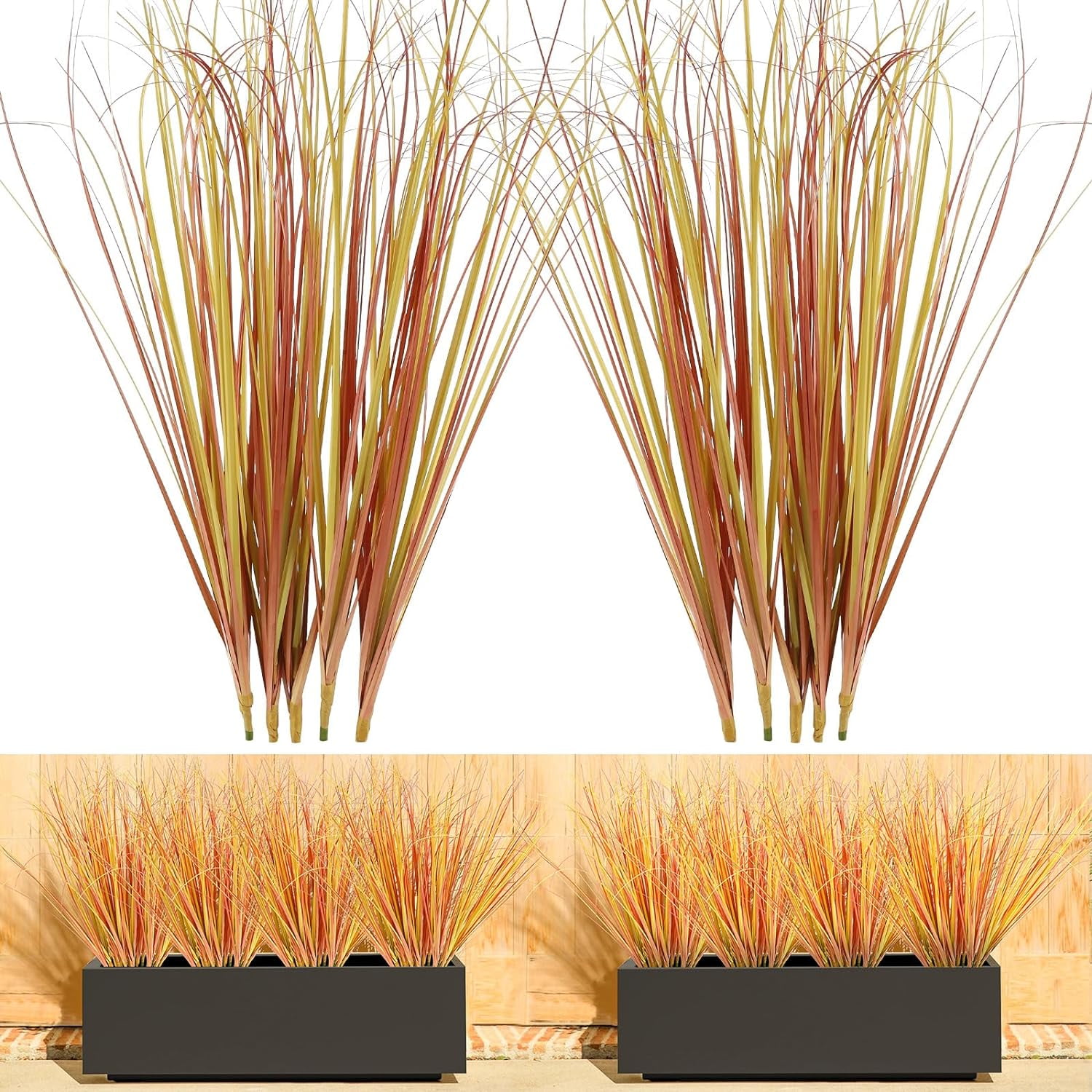 Zukuco 8PCS Fake Grass Decor Artificial Plants Outdoor Artificial ...