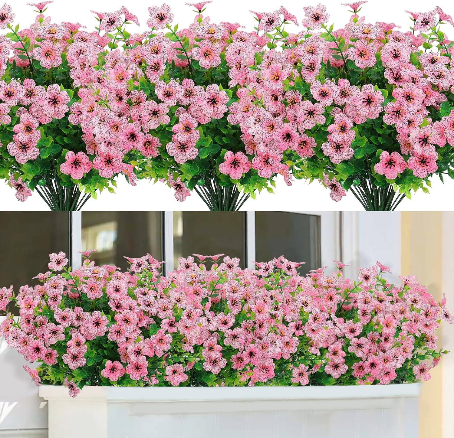 Zukuco Artificial Azalea Flowers Outdoor UV Resistant Fake Flowers Silk ...