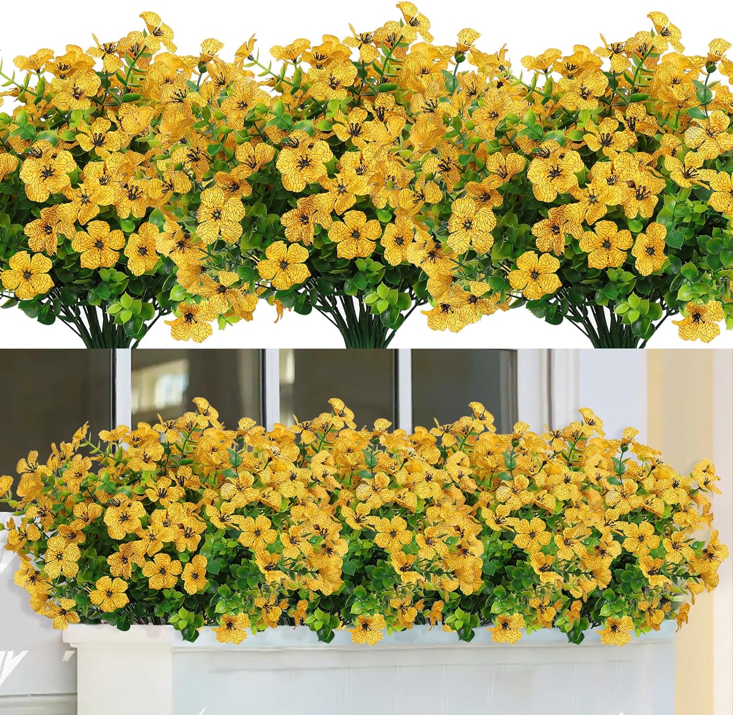 Zukuco Artificial Azalea Flowers Outdoor UV Resistant Fake Flowers Silk ...