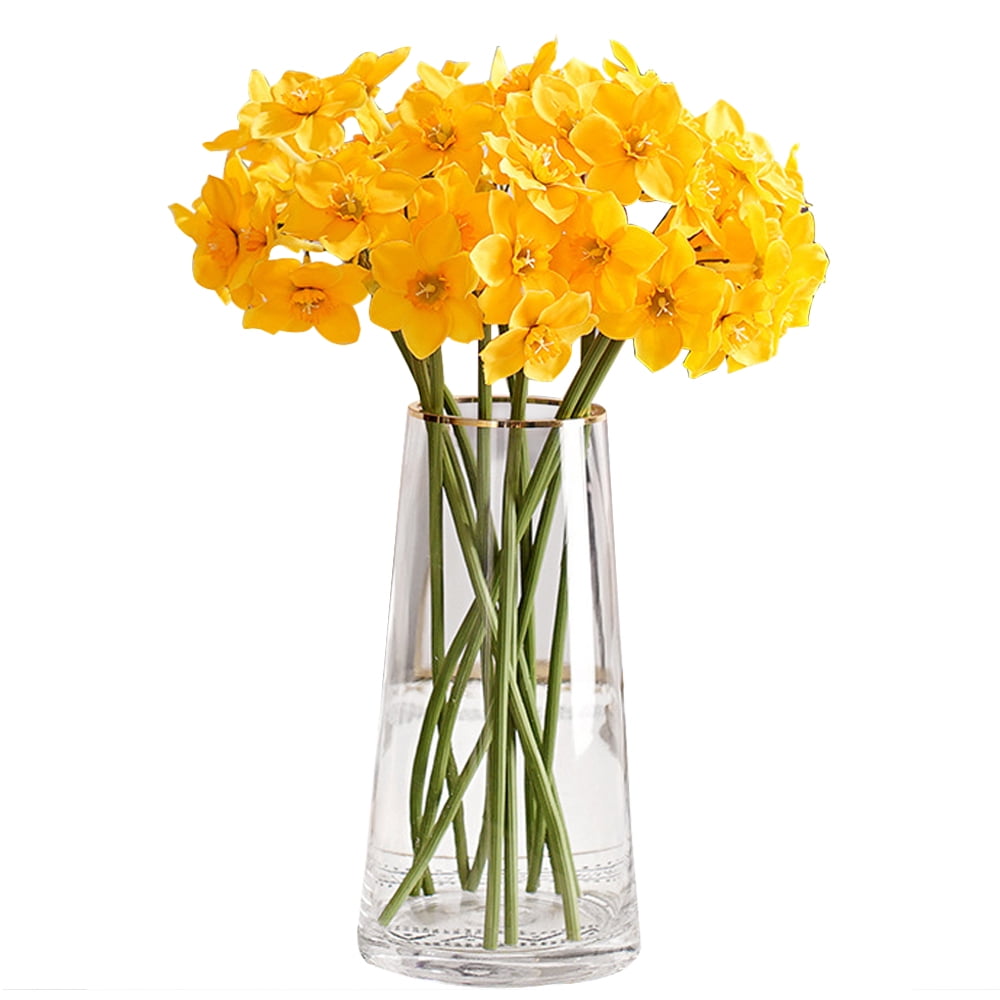 Zukuco Artificial Daffodil Flowers, Long Stem Narcissus Spring Fake ...