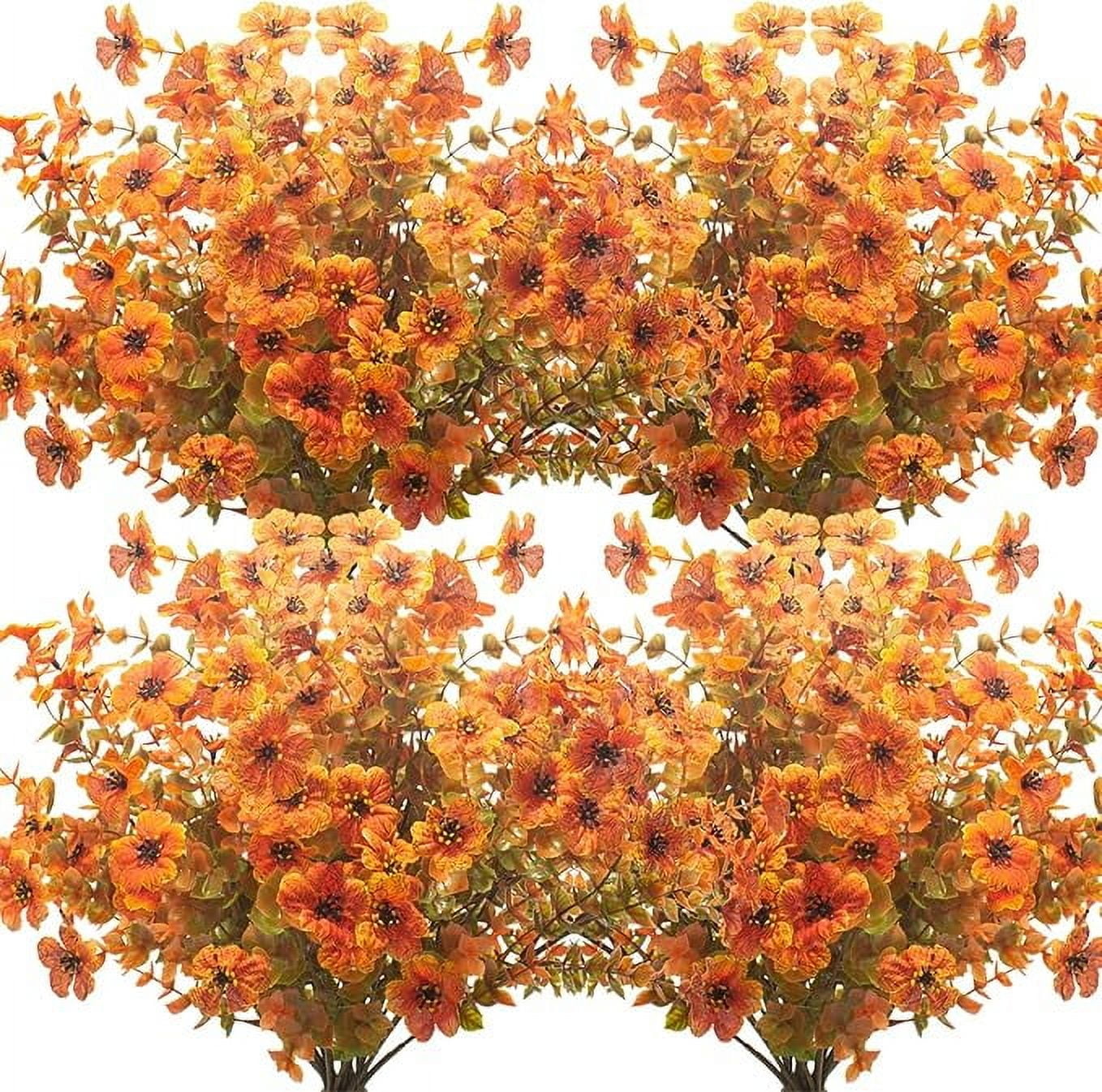 Zukuco Artificial Fake Fall Flower Plants for Outdoor Outside, 12 ...