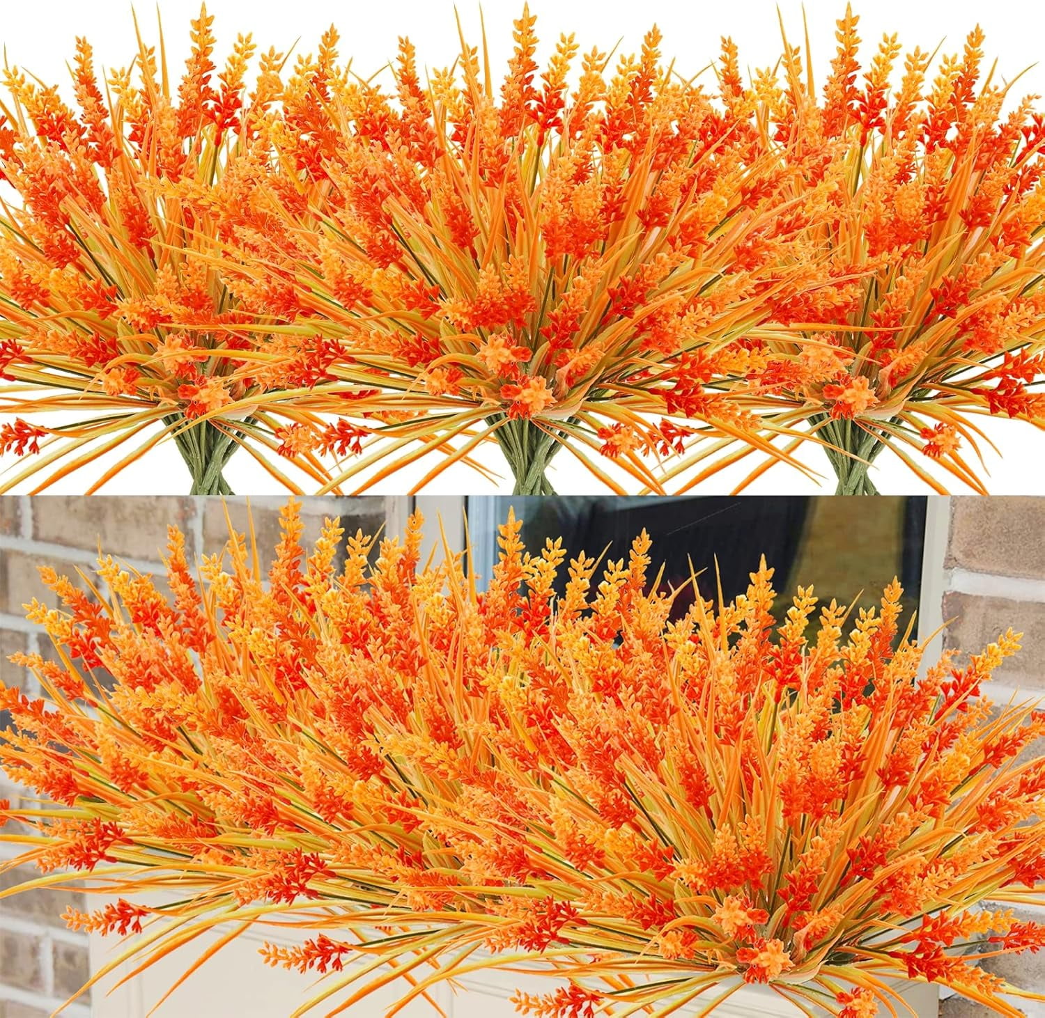 Zukuco Artificial Fall Flowers Outdoors, 12 Bundles UV Resistant Fall ...