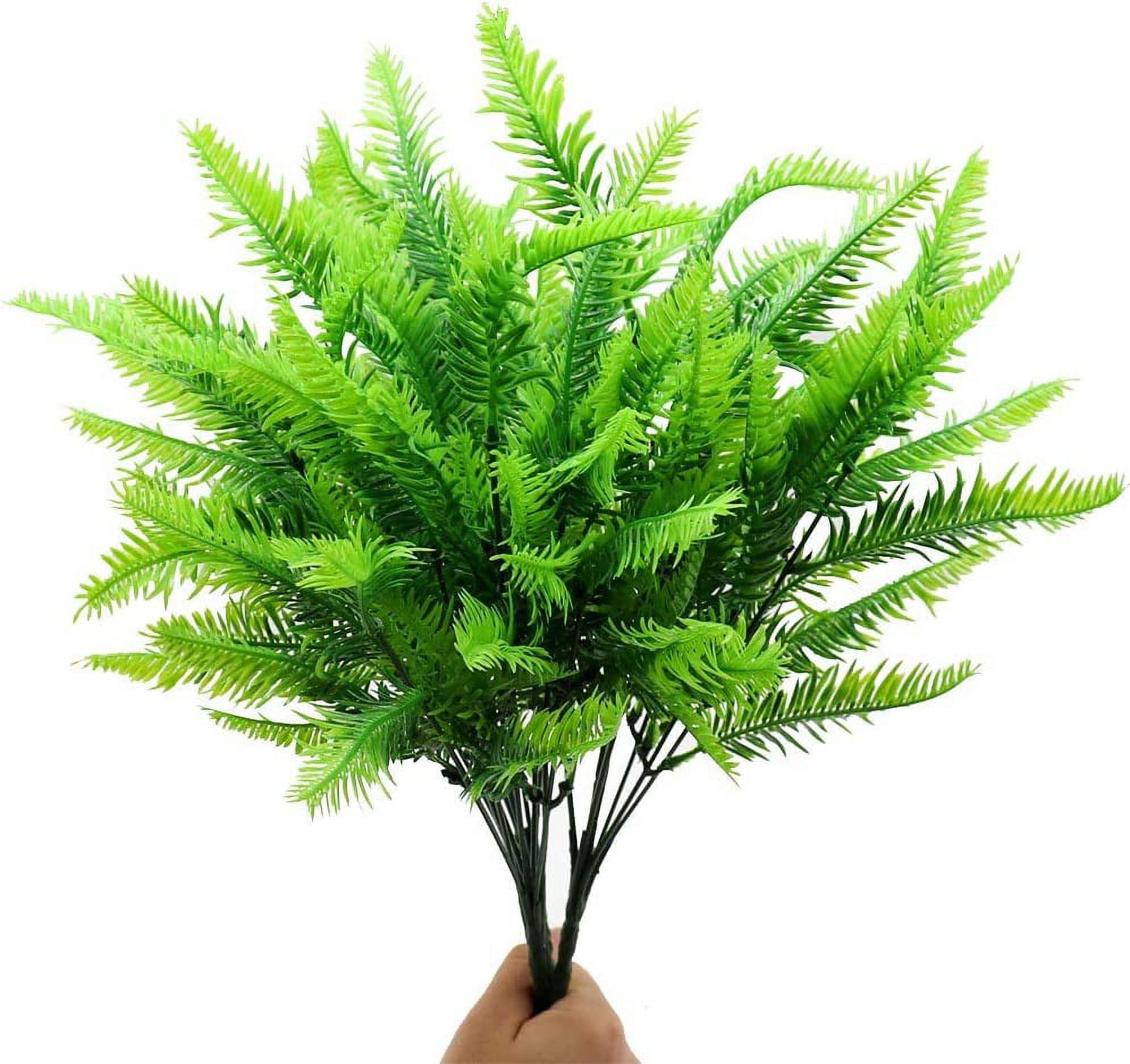 Zukuco Artificial Fern Plants Outdoor Fake Plastic Plant Fernwort UV ...